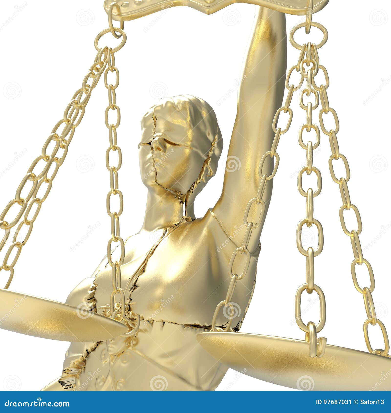 Broken Lady of Justice 3d Rendering Stock Illustration - Illustration ...