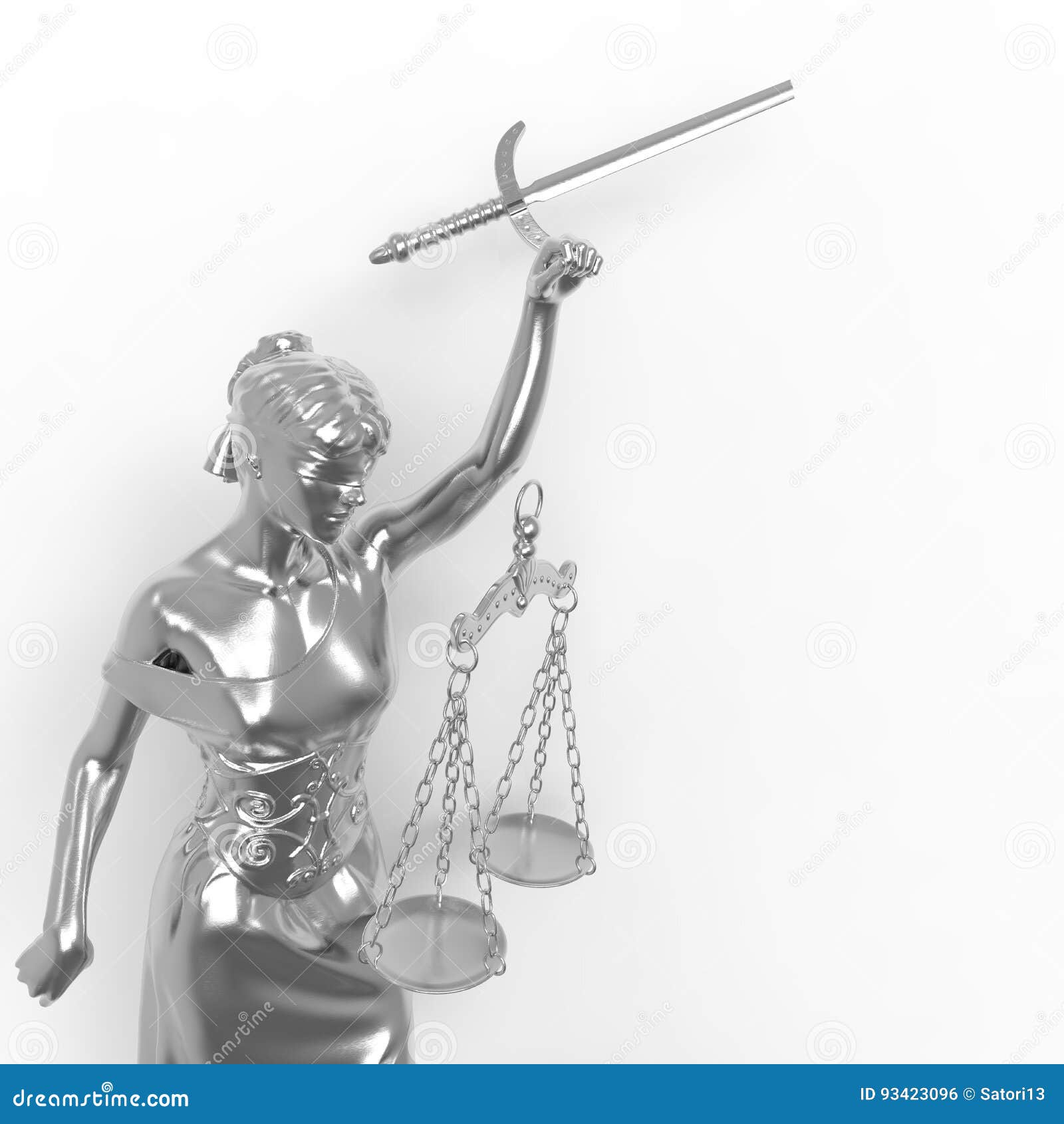 Broken Lady of Justice 3d Rendering Stock Illustration - Illustration ...