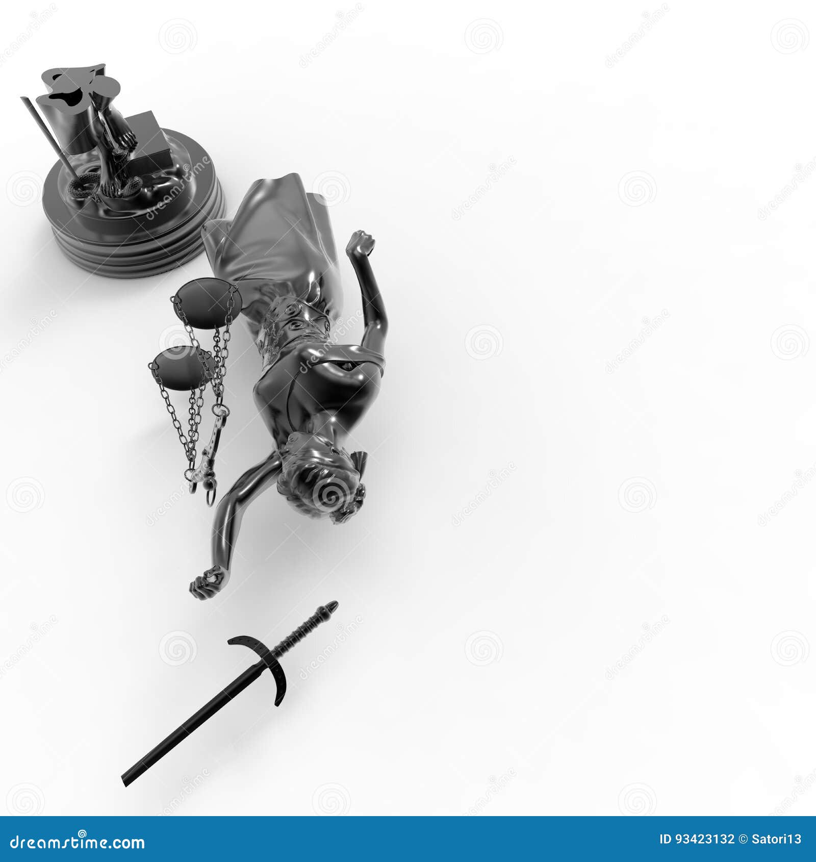 Broken Lady Of Justice 3d Rendering Stock Photography | CartoonDealer ...