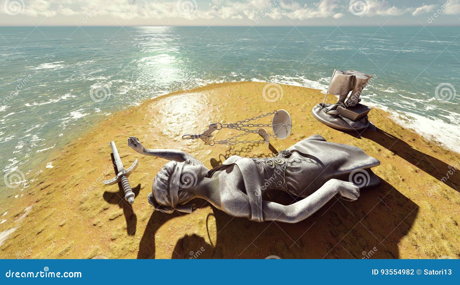 Broken Lady of Justice 3d Rendering Stock Photo - Image of judicature ...