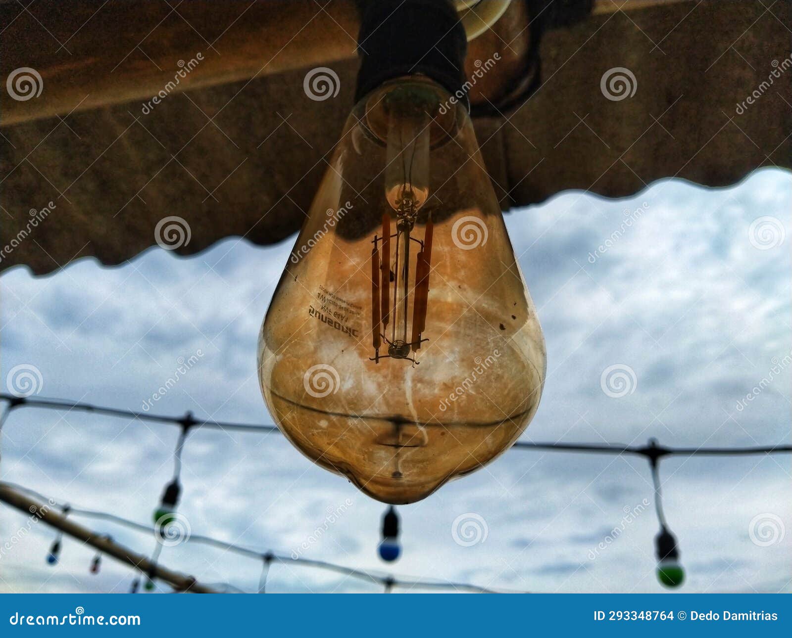 Broken Lamp in a Abandoned House and Beautiful Sky Stock Photo - Image ...
