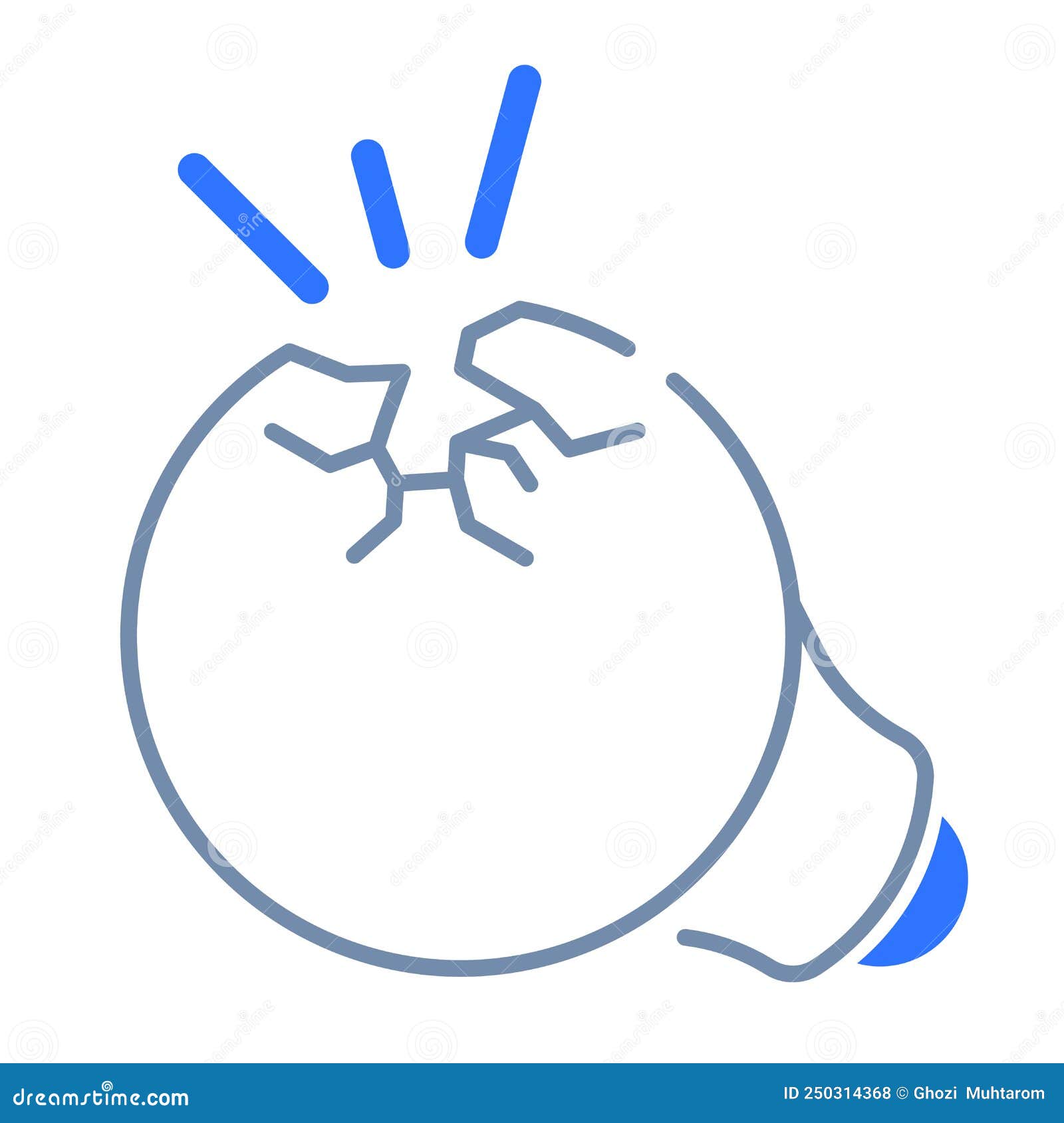 Broken Lamp Empty State Single Isolated Icon with Outline Style Stock ...