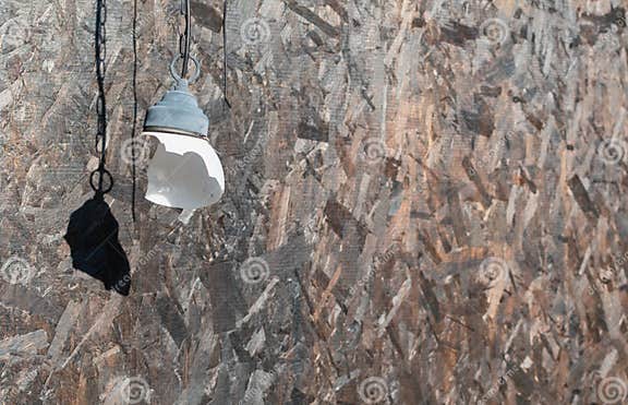 Broken Lantern with Shadow on Wall in Bright Sunlight Stock Image ...