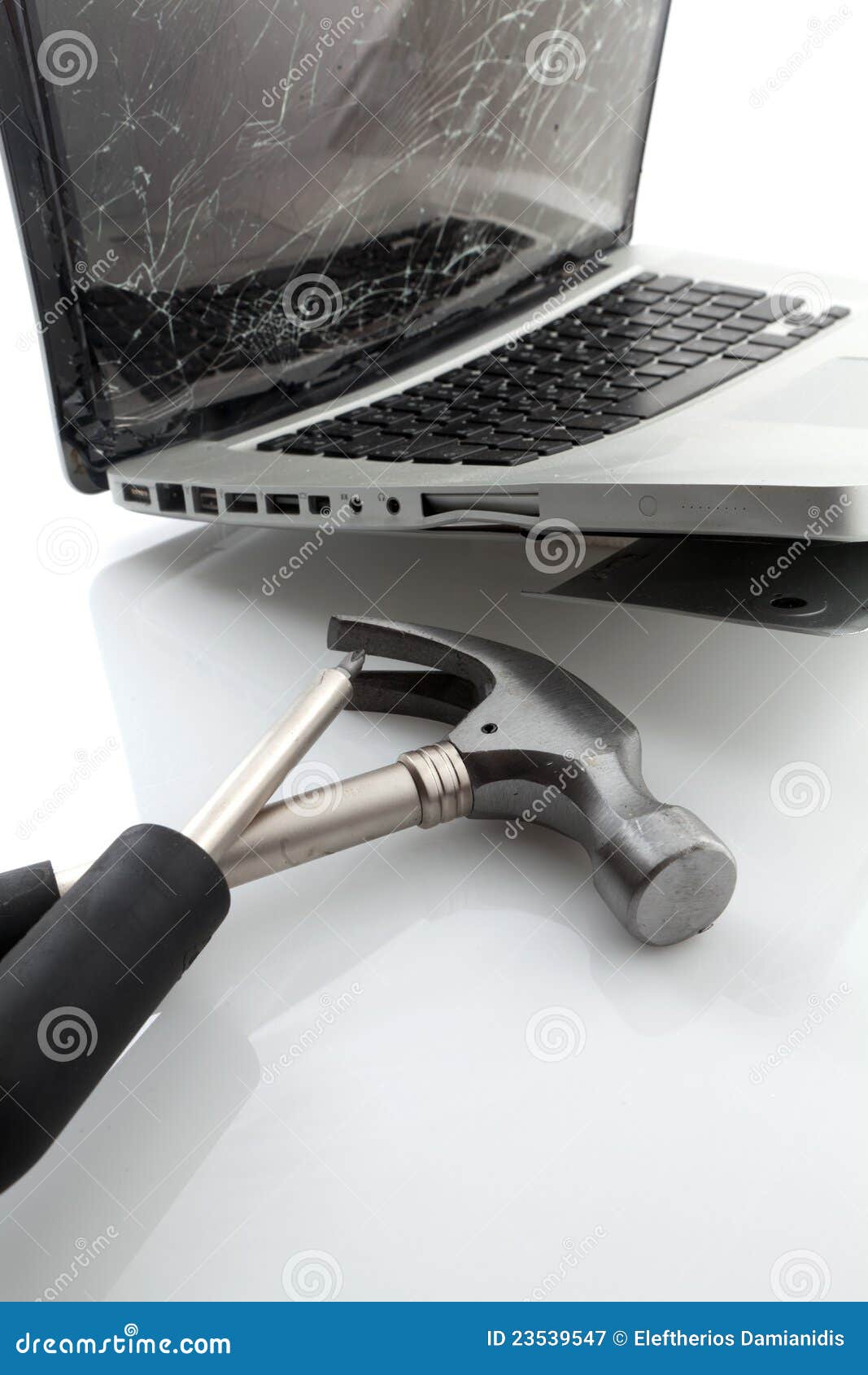 Broken laptop stock image. Image of data, computer, laptop - 23539547