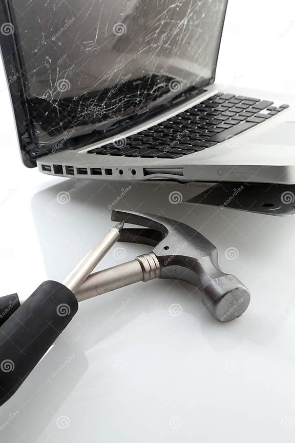 Broken laptop stock image. Image of data, computer, laptop - 23539547