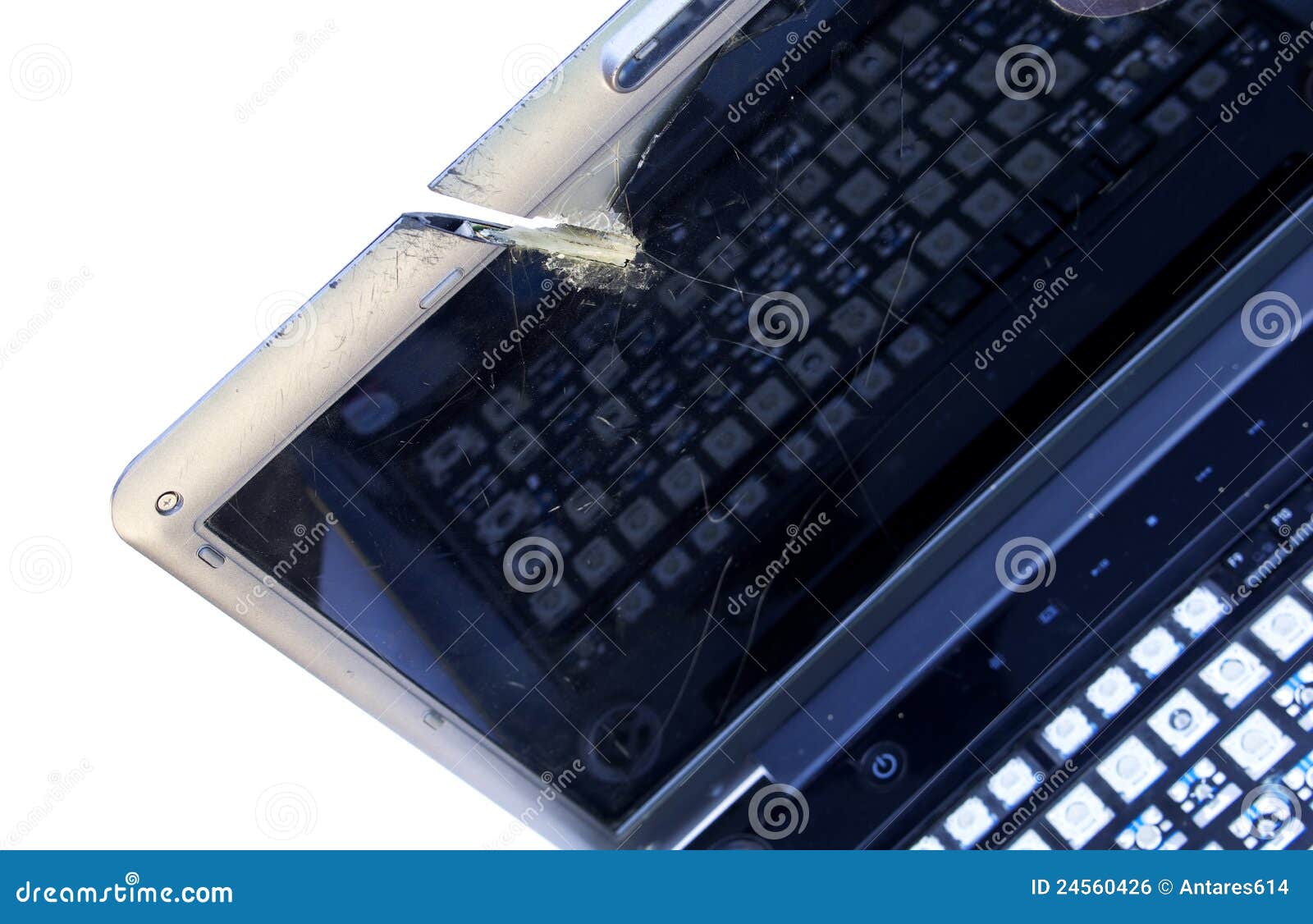 Broken laptop stock photo. Image of isolated, concept - 24560426