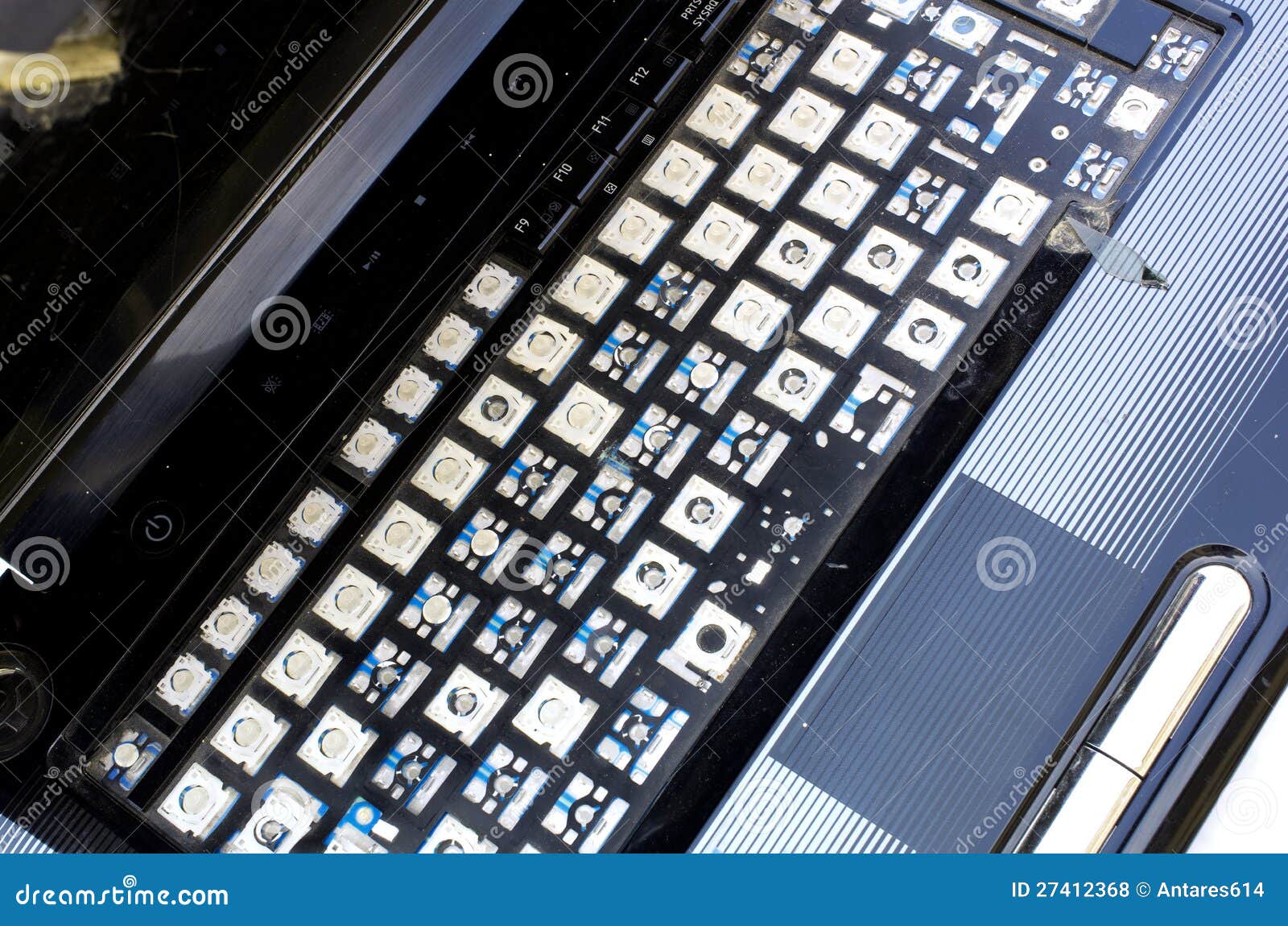 Broken Laptop On White Table. Tools For Repair Laptops Royalty-Free ...