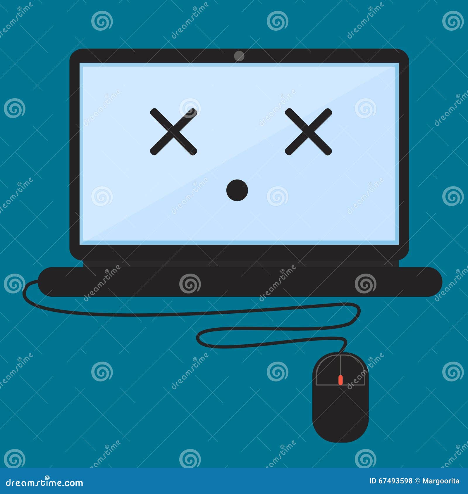 Broken laptop stock vector. Illustration of broken, electronics - 67493598