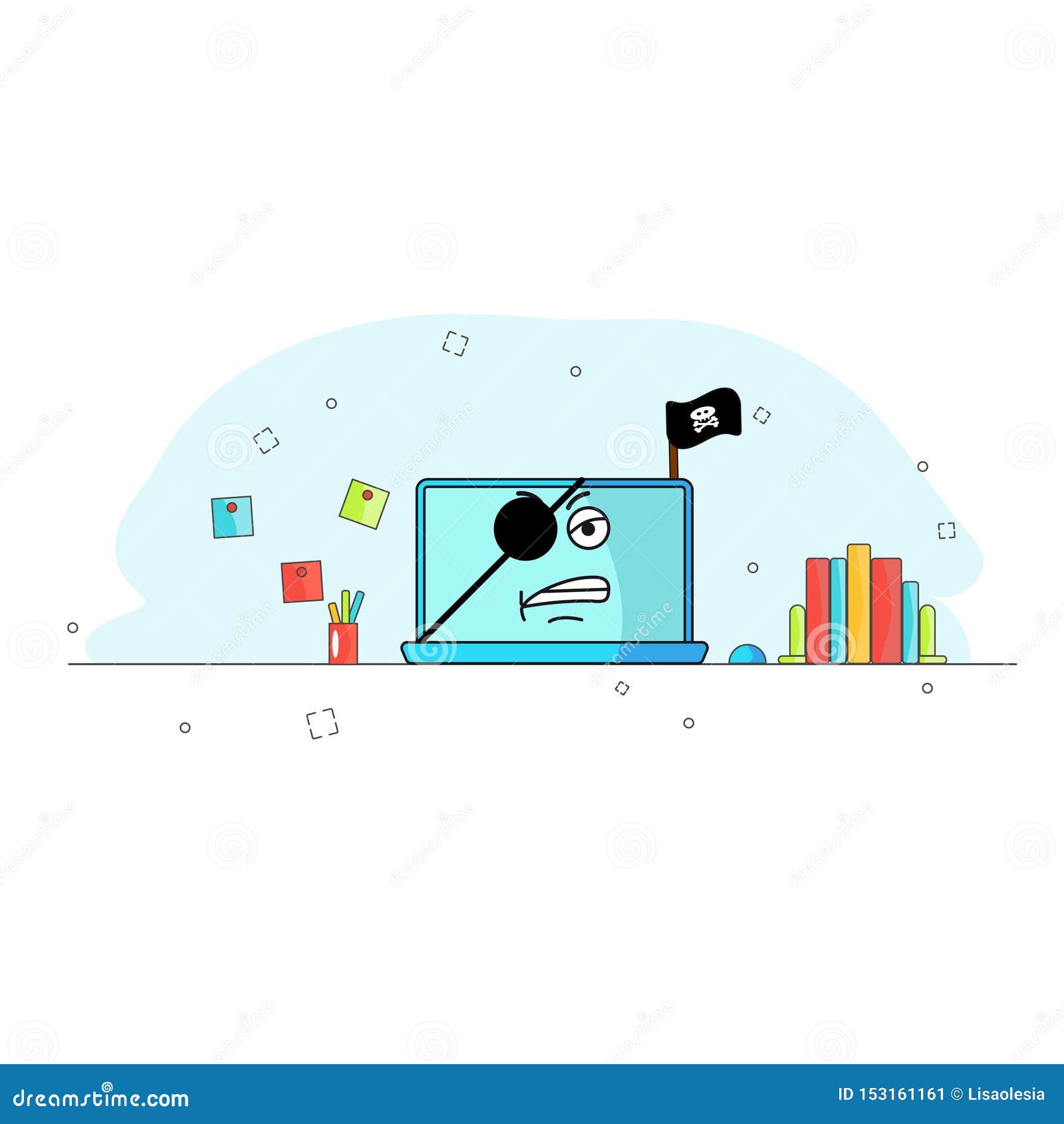 Broken Laptop Computer. Captured by Pirated Software. Needs Repairs ...