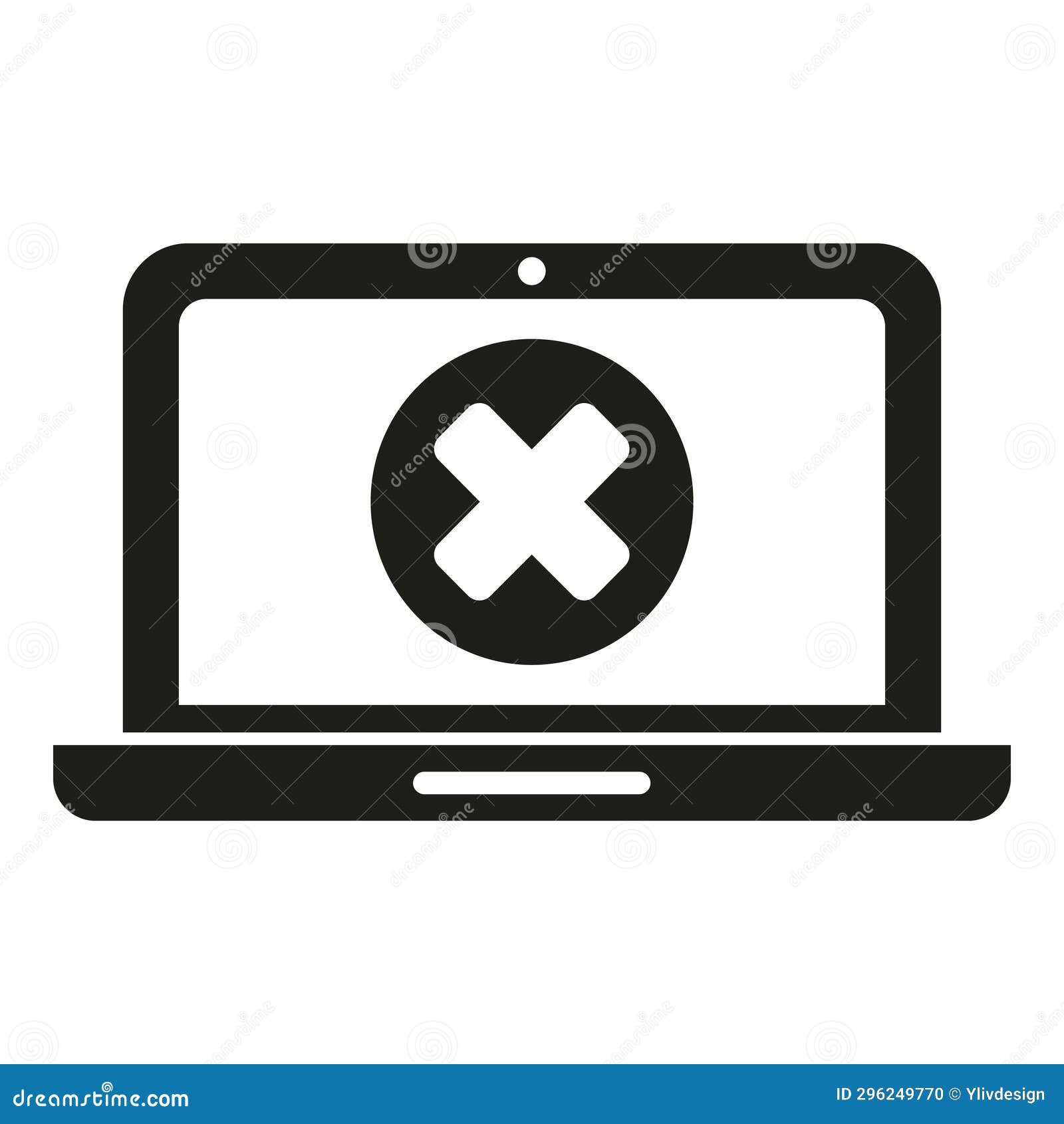 Broken Laptop Icon Simple Vector. Button Tool Error Stock Illustration ...
