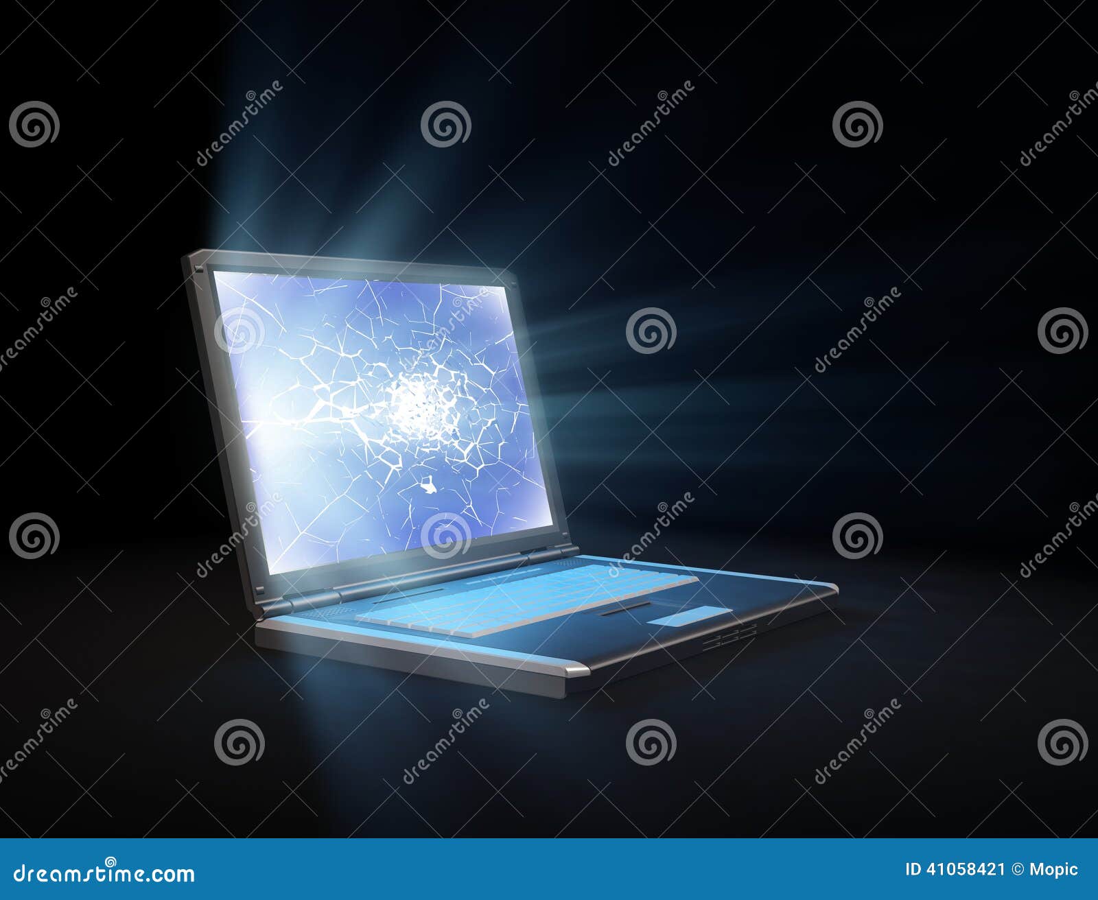 Broken laptop stock illustration. Illustration of electronic - 41058421