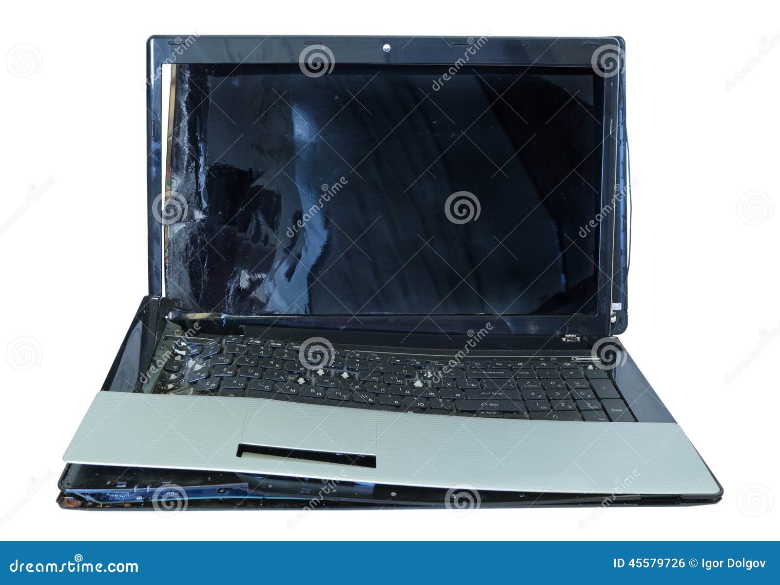 Broken laptop stock photo. Image of mechanical, notebook - 45579726
