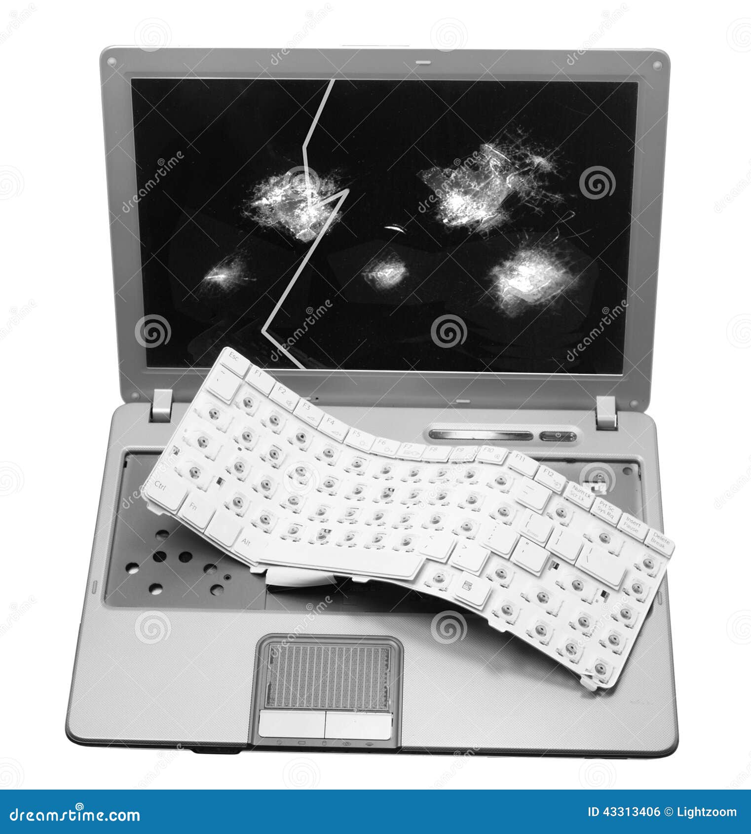Broken Laptop stock photo. Image of object, background - 43313406