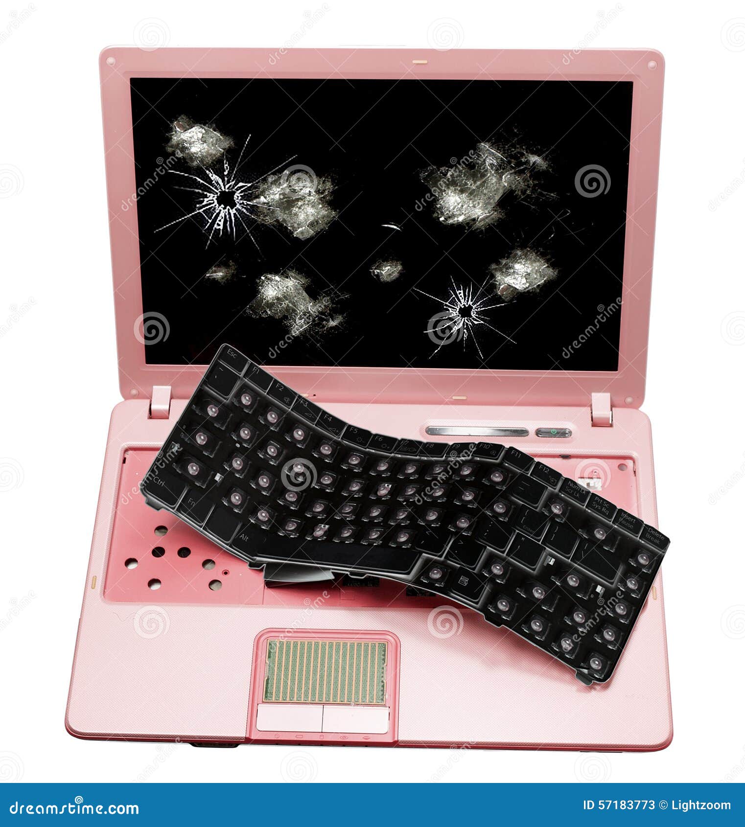 Broken Laptop stock image. Image of life, shot, studio - 57183773