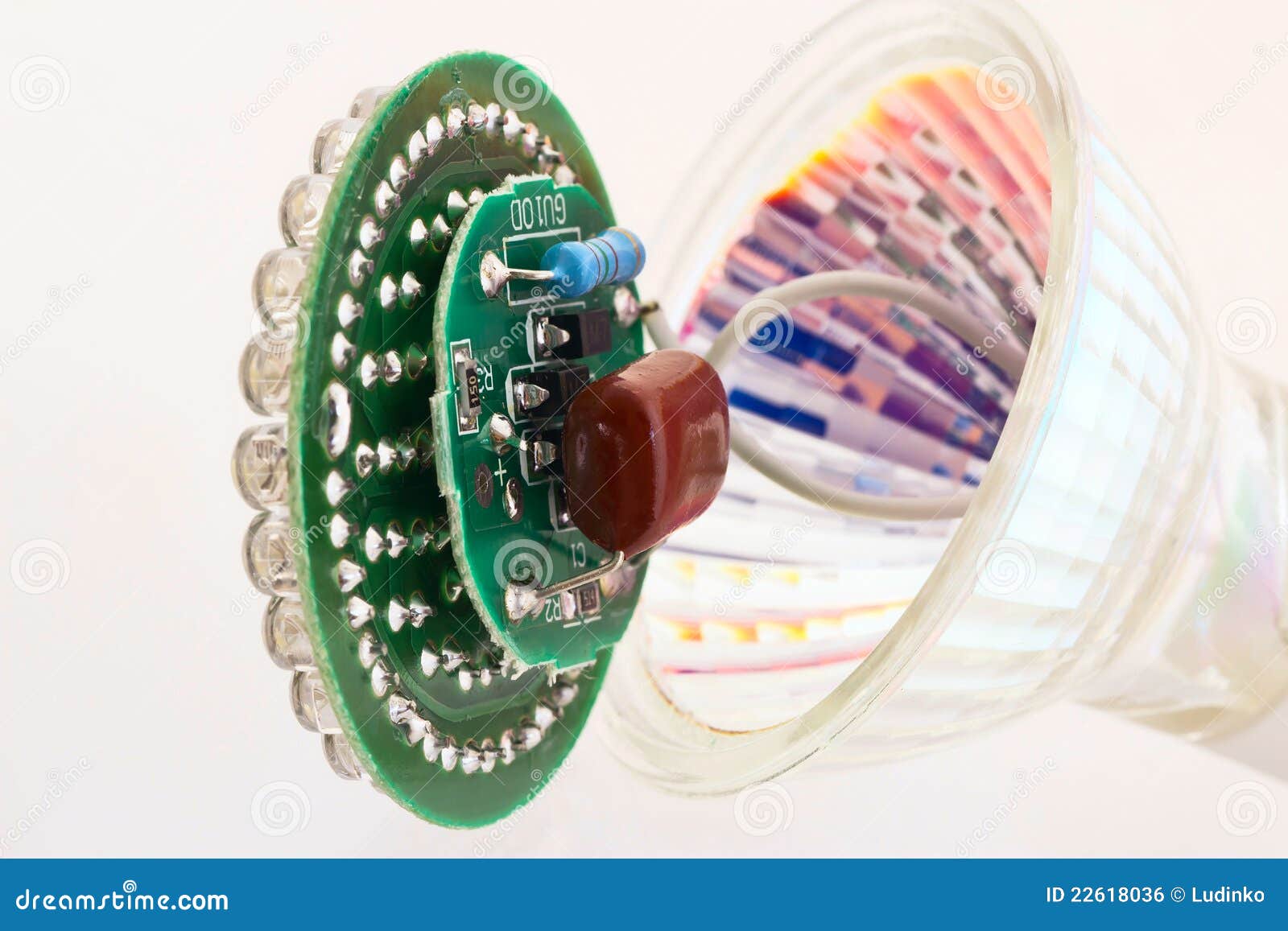 Broken LED bulb GU10 stock photo. Image of equipment - 22618036