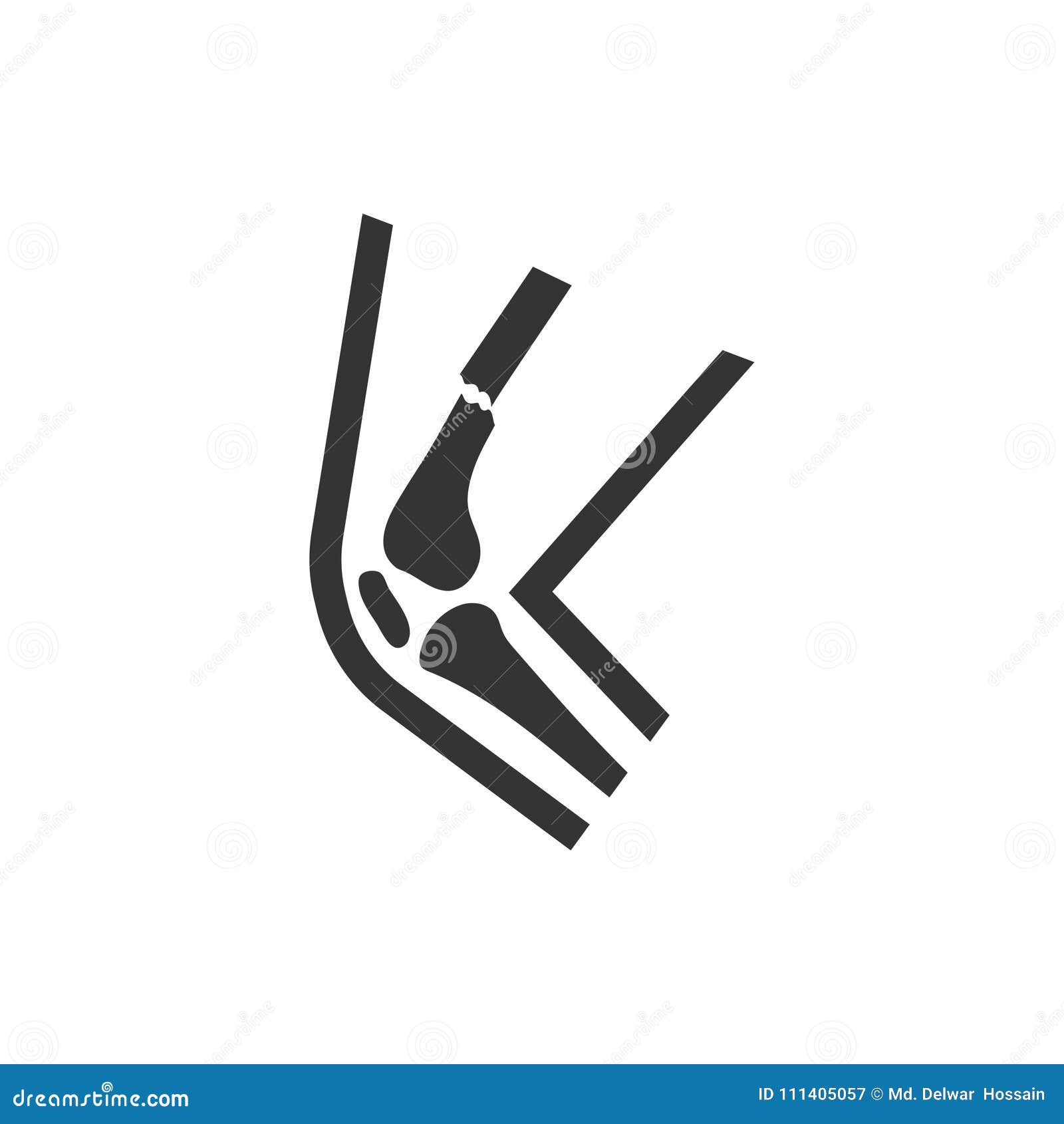 Broken Leg Icon stock vector. Illustration of orthopedics - 111405057