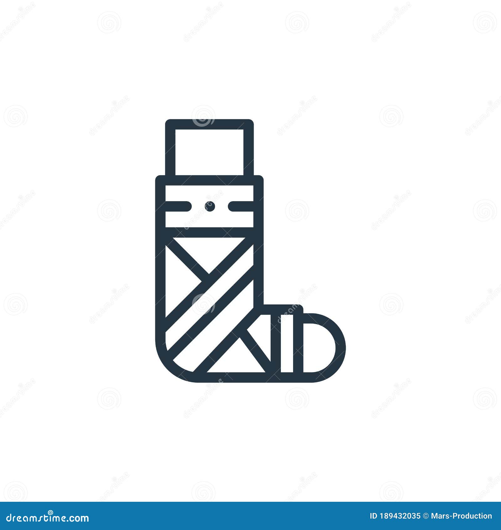 Broken Leg Vector Icon Isolated on White Background. Outline, Thin Line ...