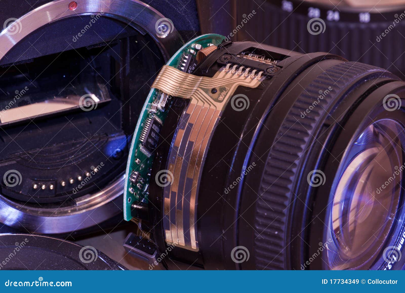 Broken lens. stock image. Image of chip, disassembled - 17734349