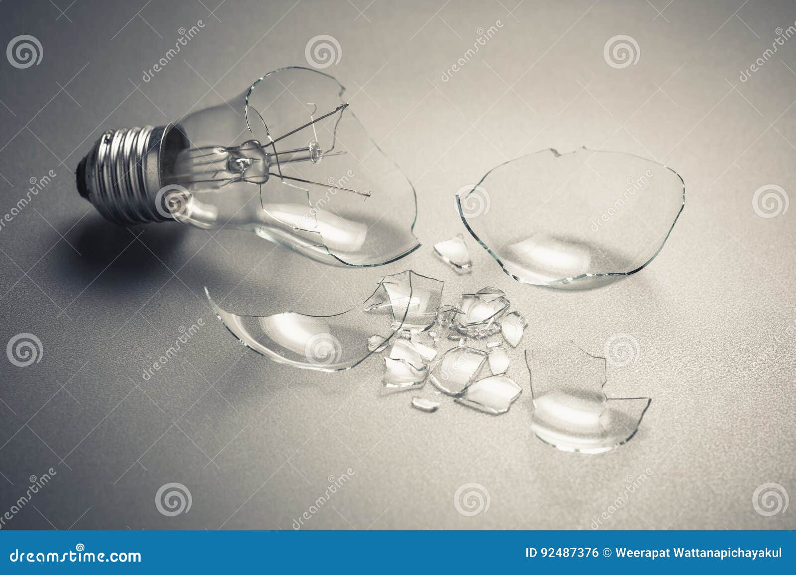 Broken Light Bulb stock photo. Image of idea, fragility - 92487376