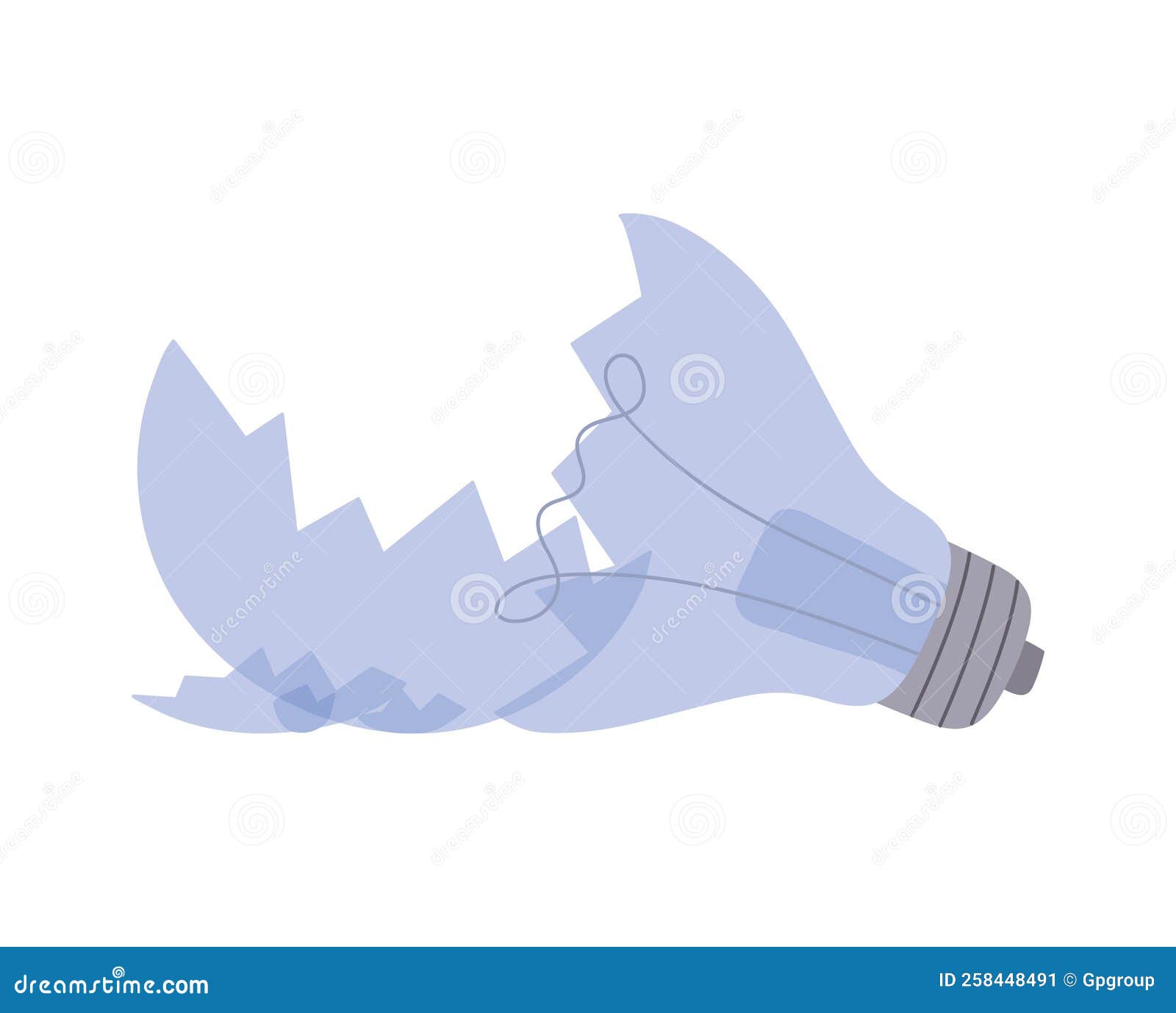 Broken light bulb stock vector. Illustration of energy - 258448491