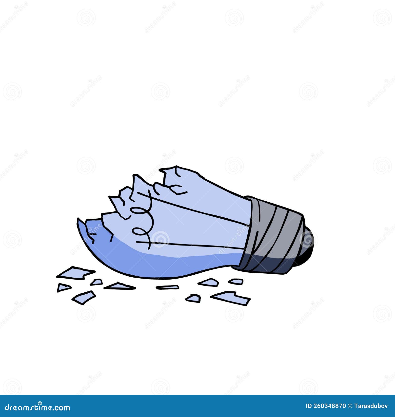 Broken Light Bulb. Crack in Lightbulb. Sketch Shards of Glass Stock ...