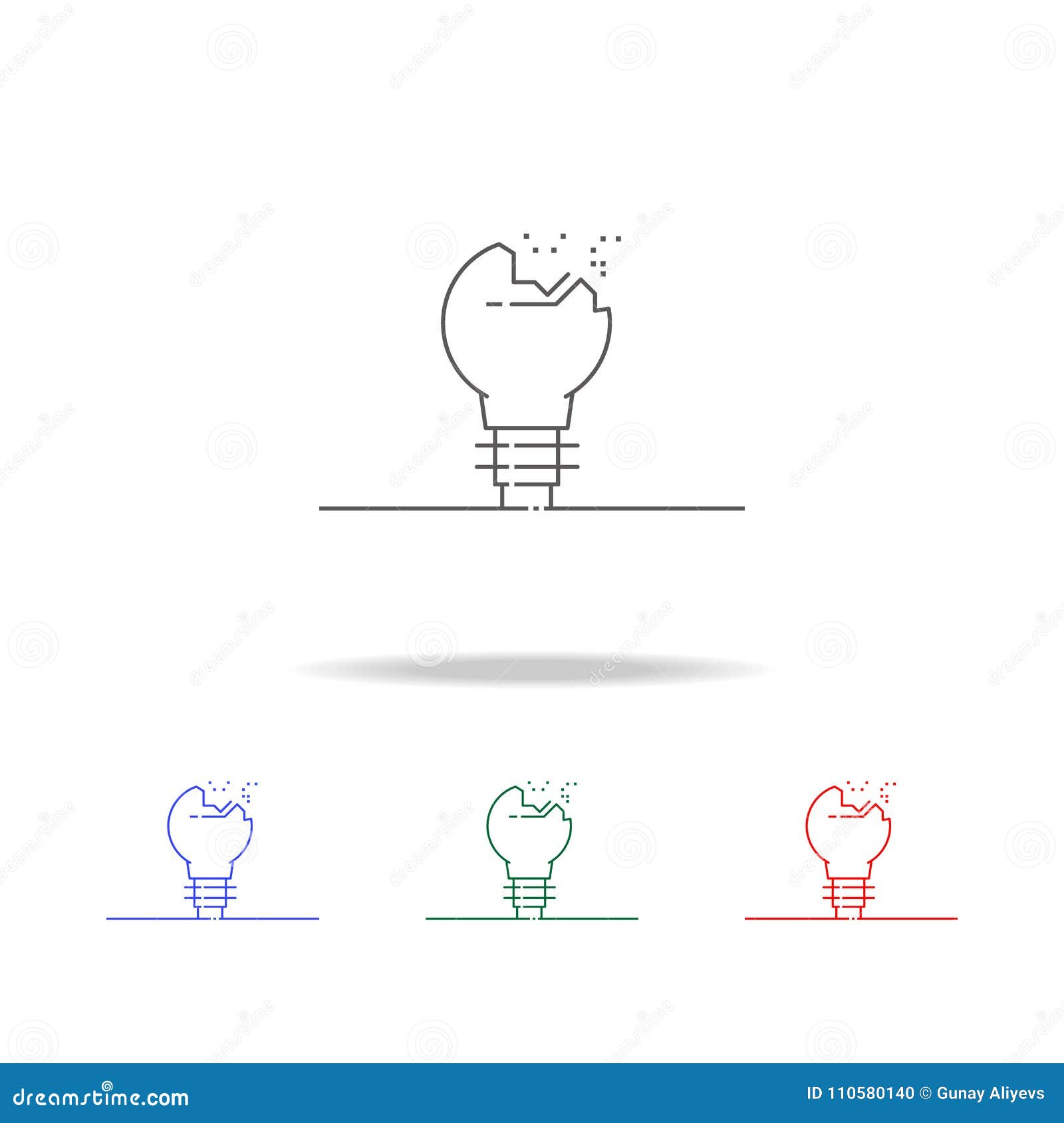 Broken Light Bulb Icon. Elements in Multi Colored Icons for Mobile ...