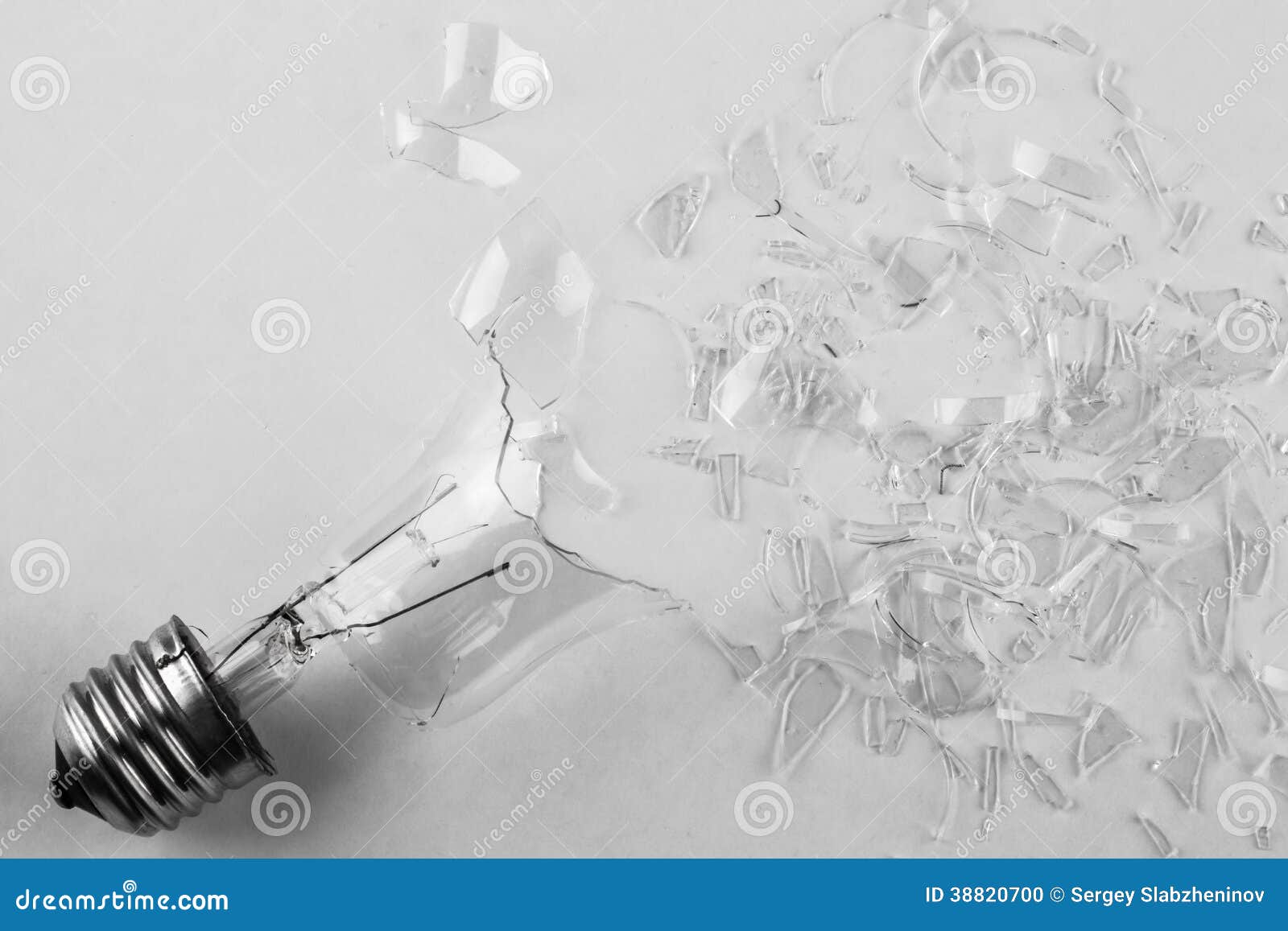 Broken light bulb stock photo. Image of glass, bulb, pieces - 38820700