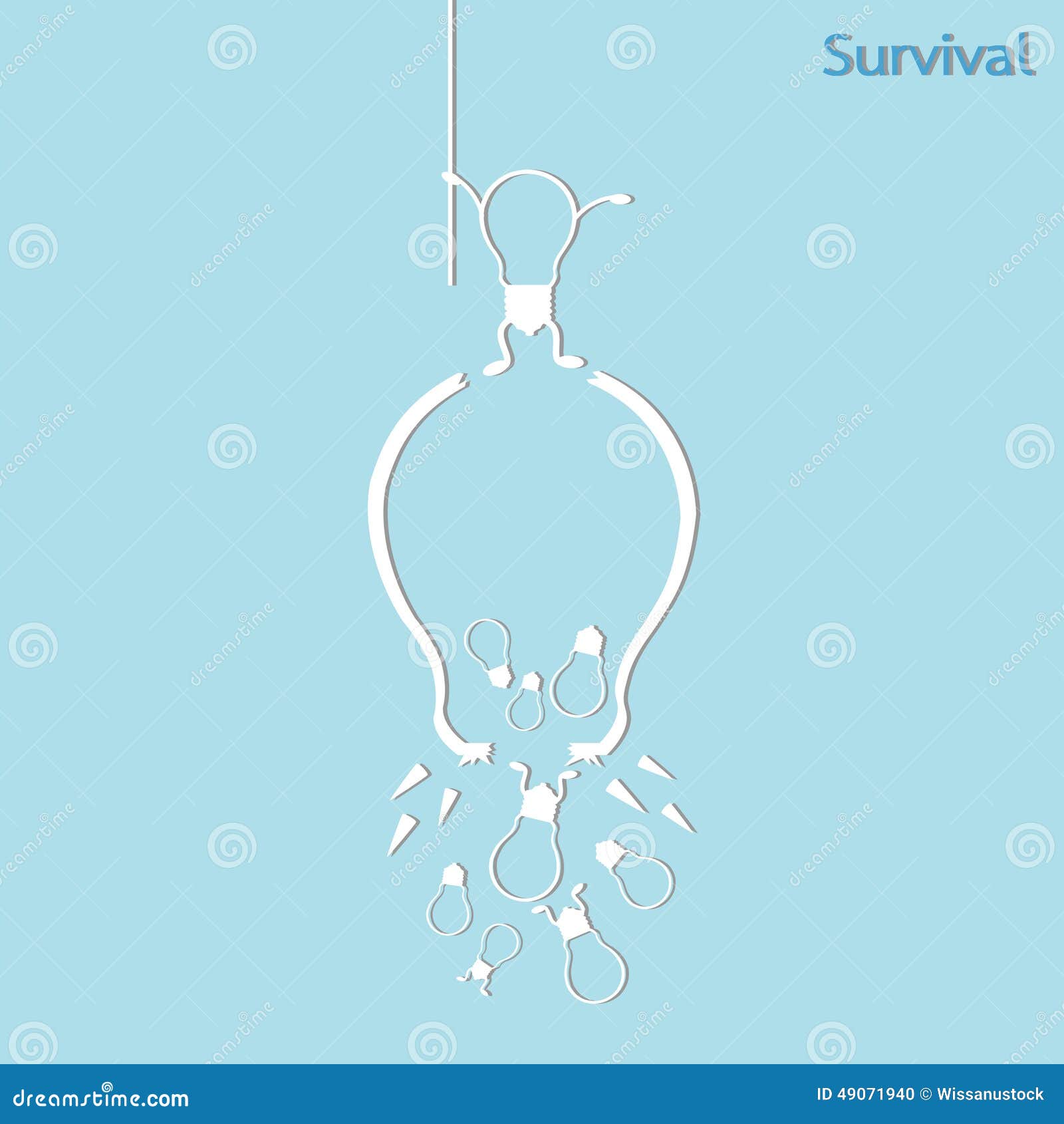 Broken light bulb stock vector. Illustration of power - 49071940