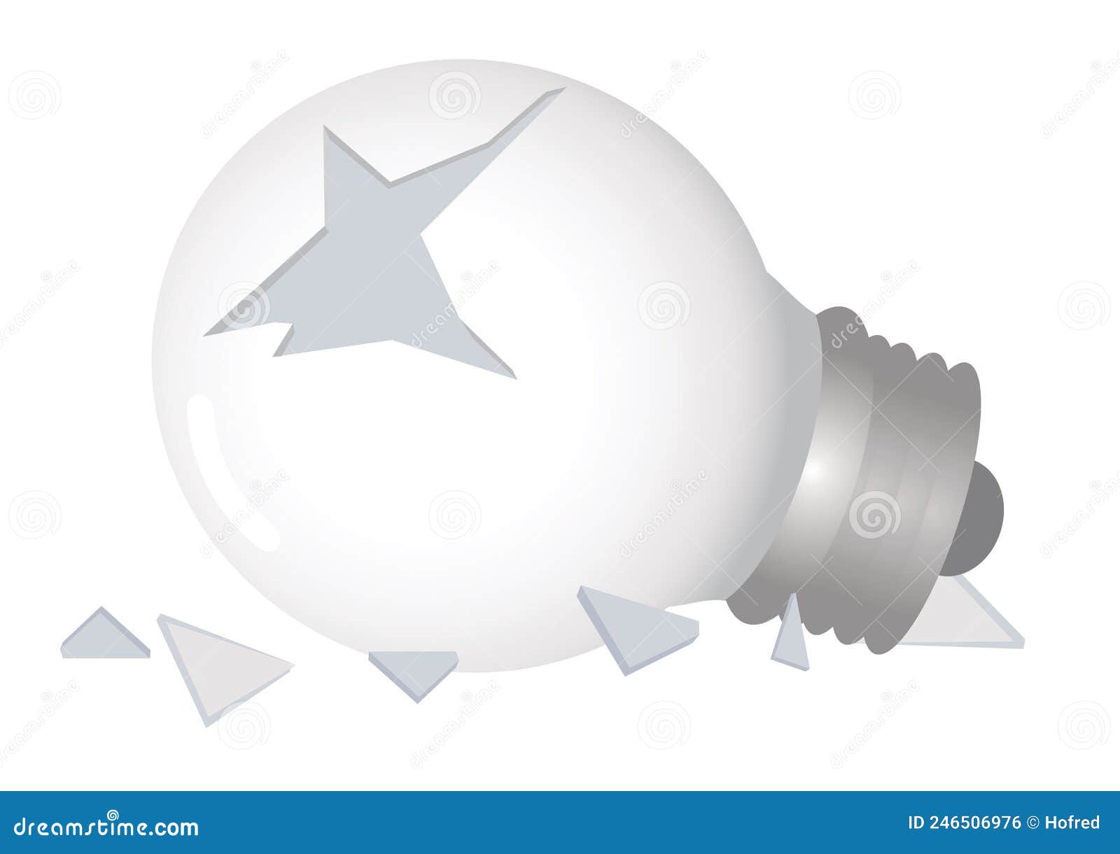 Broken Light Bulb Vector stock vector. Illustration of heated - 246506976