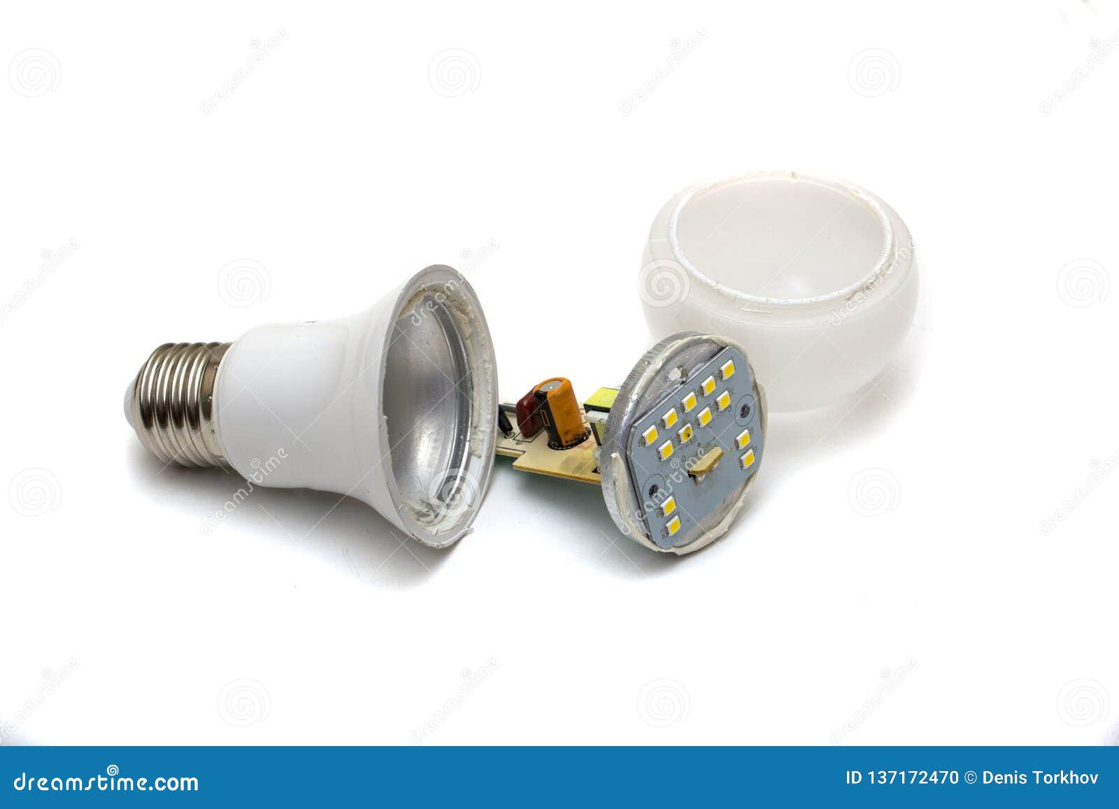 Broken Light Bulb on White Natural Background Stock Photo - Image of ...