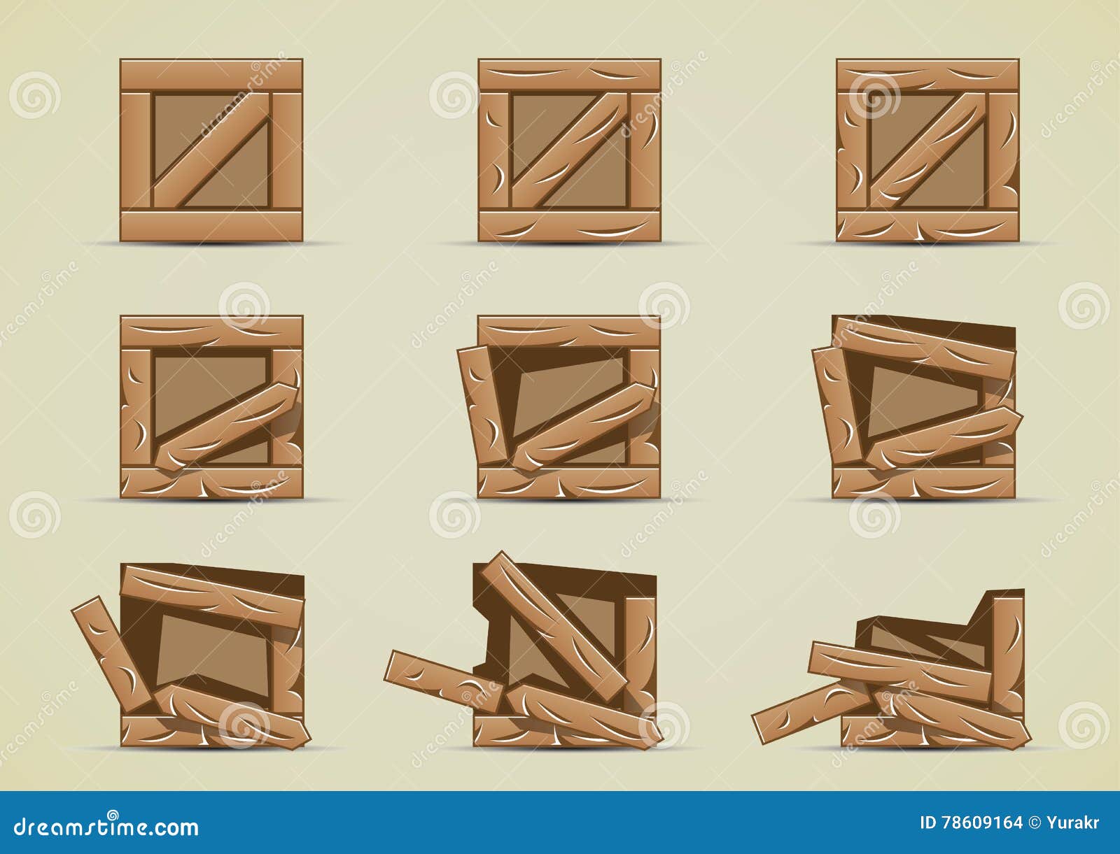 Broken Light Crates Collections Vector Illustration | CartoonDealer.com ...