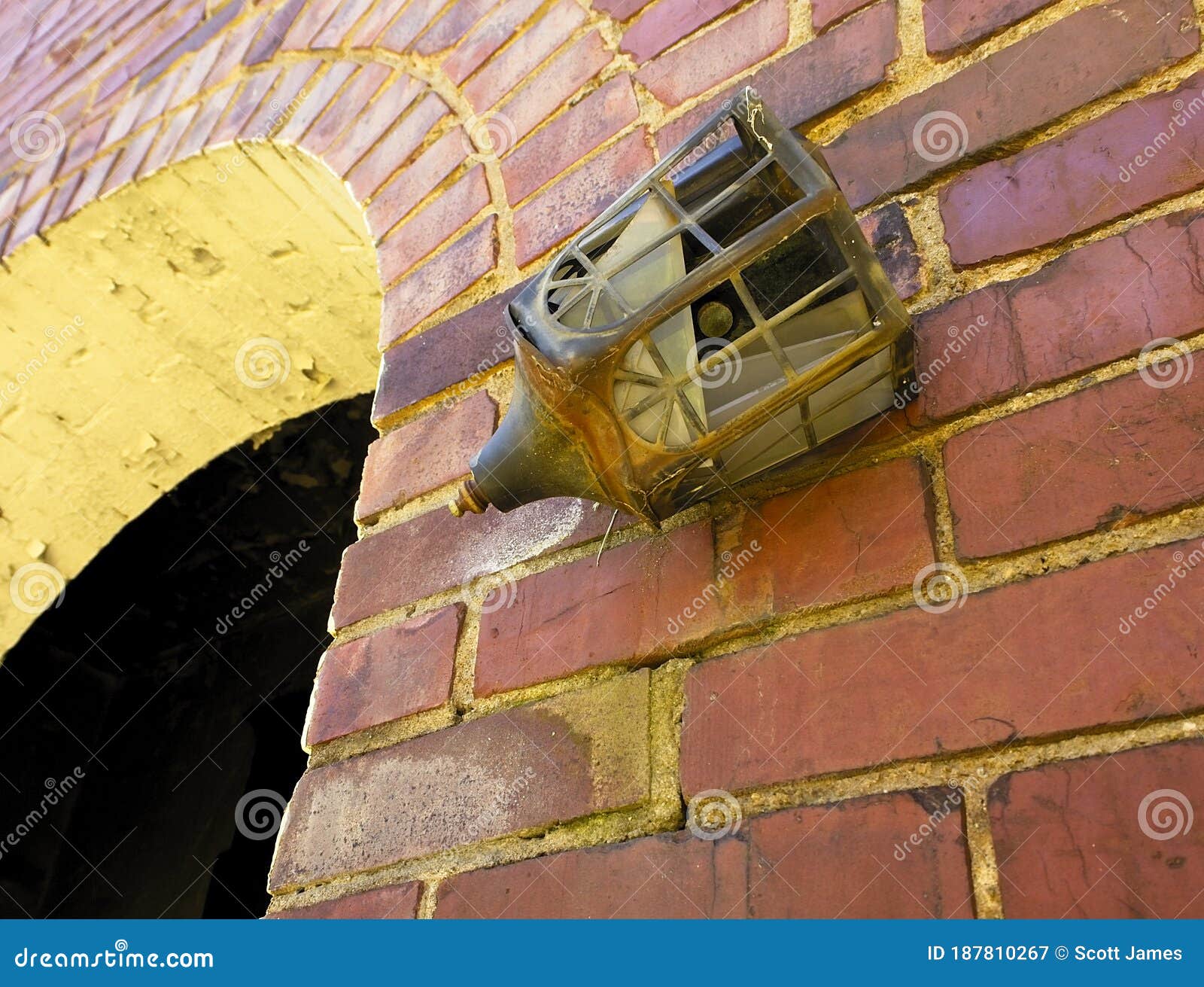 A Broken Light Fixture on an Abandoned Building Stock Image - Image of ...