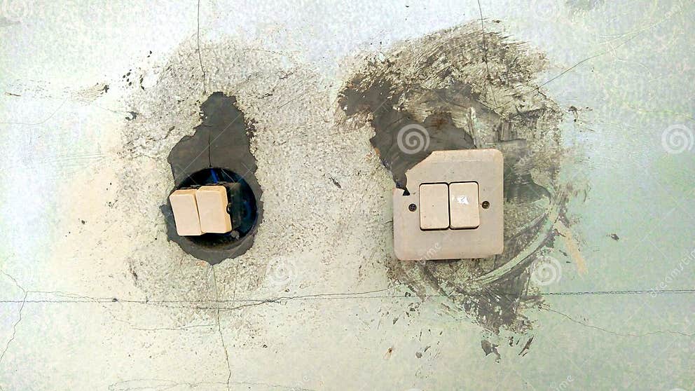 Broken light switch stock photo. Image of switch, light - 226538548