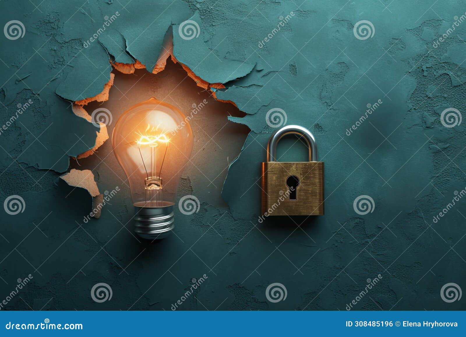 Broken Lightbulb on Concrete, Concept of Failed Idea, Copy Space, Dark ...