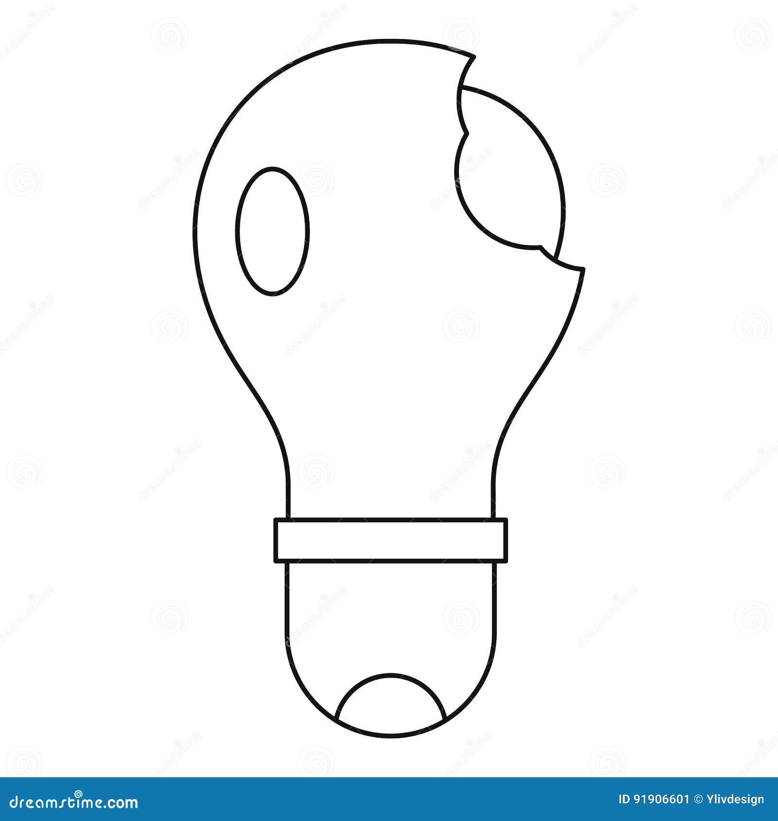 Broken Lightbulb Icon Outline Stock Vector - Illustration of ... Broken Lightbulb Icon Outline Stock Vector - Illustration of ...