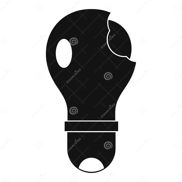 Broken Lightbulb Icon Simple Stock Vector - Illustration of light ...