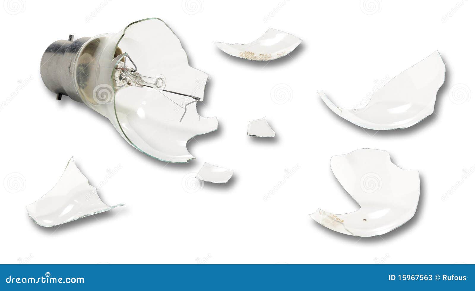Broken Lightbulb Isolated on Pure White Background Stock Image - Image ...