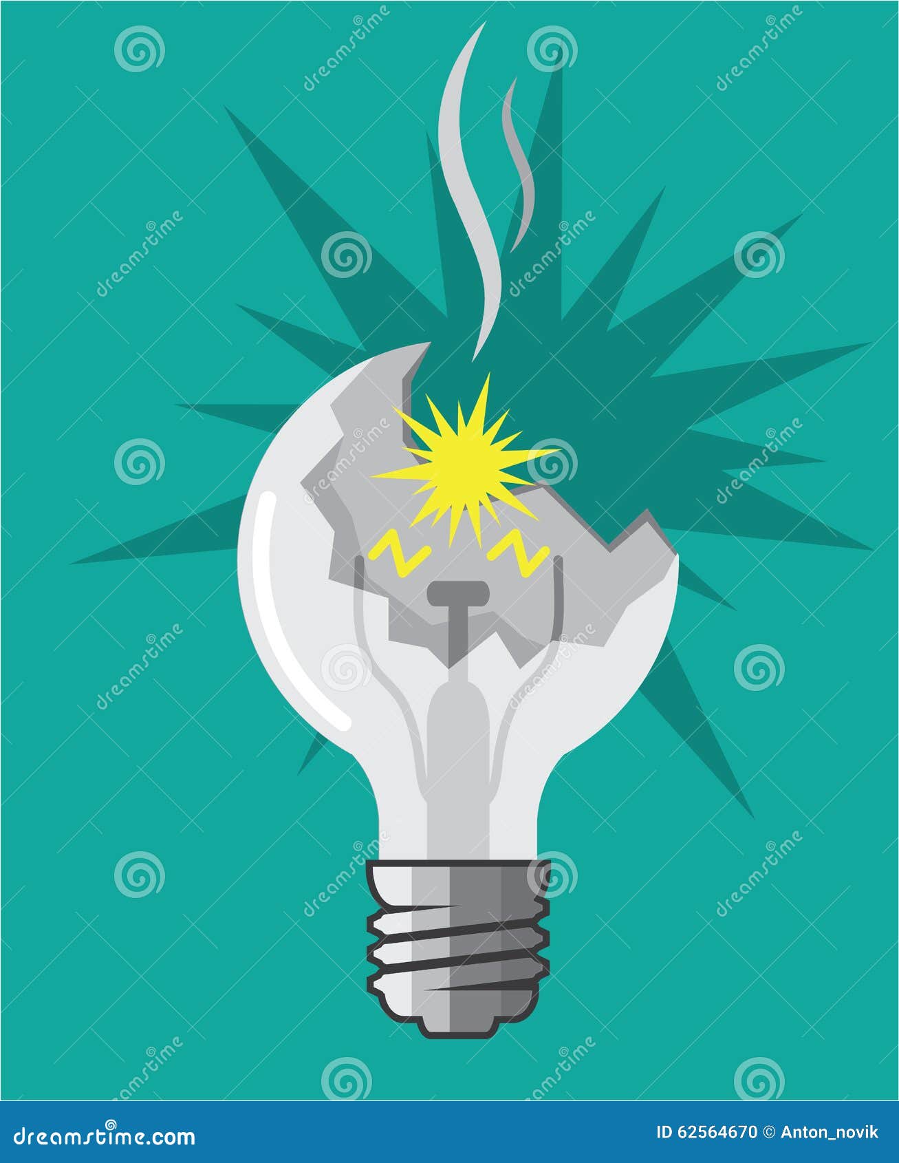 Broken Lightbulb Vector Illustration Stock Vector - Illustration of ...