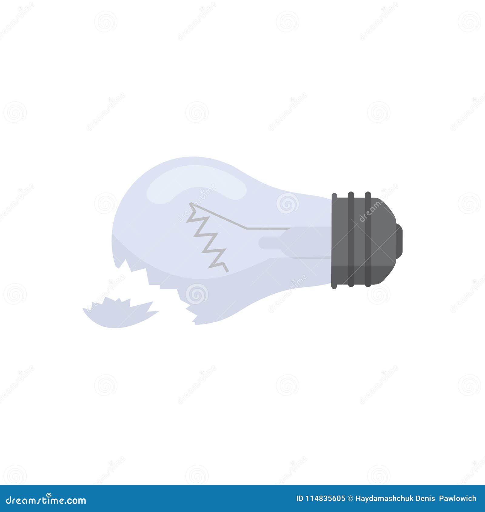 Broken Lightbulb Vector Illustration Stock Vector - Illustration of ...