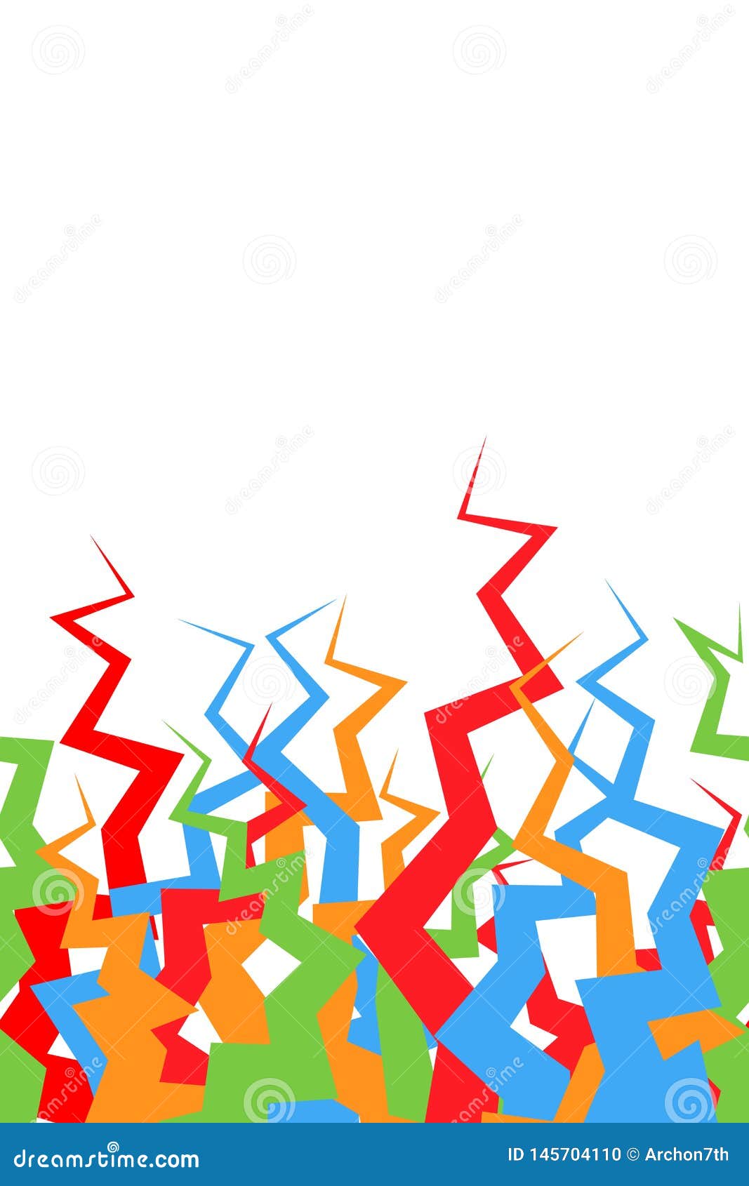 Broken Lines Seamless Pattern. Abstract Geometric Colored Shapes Random ...