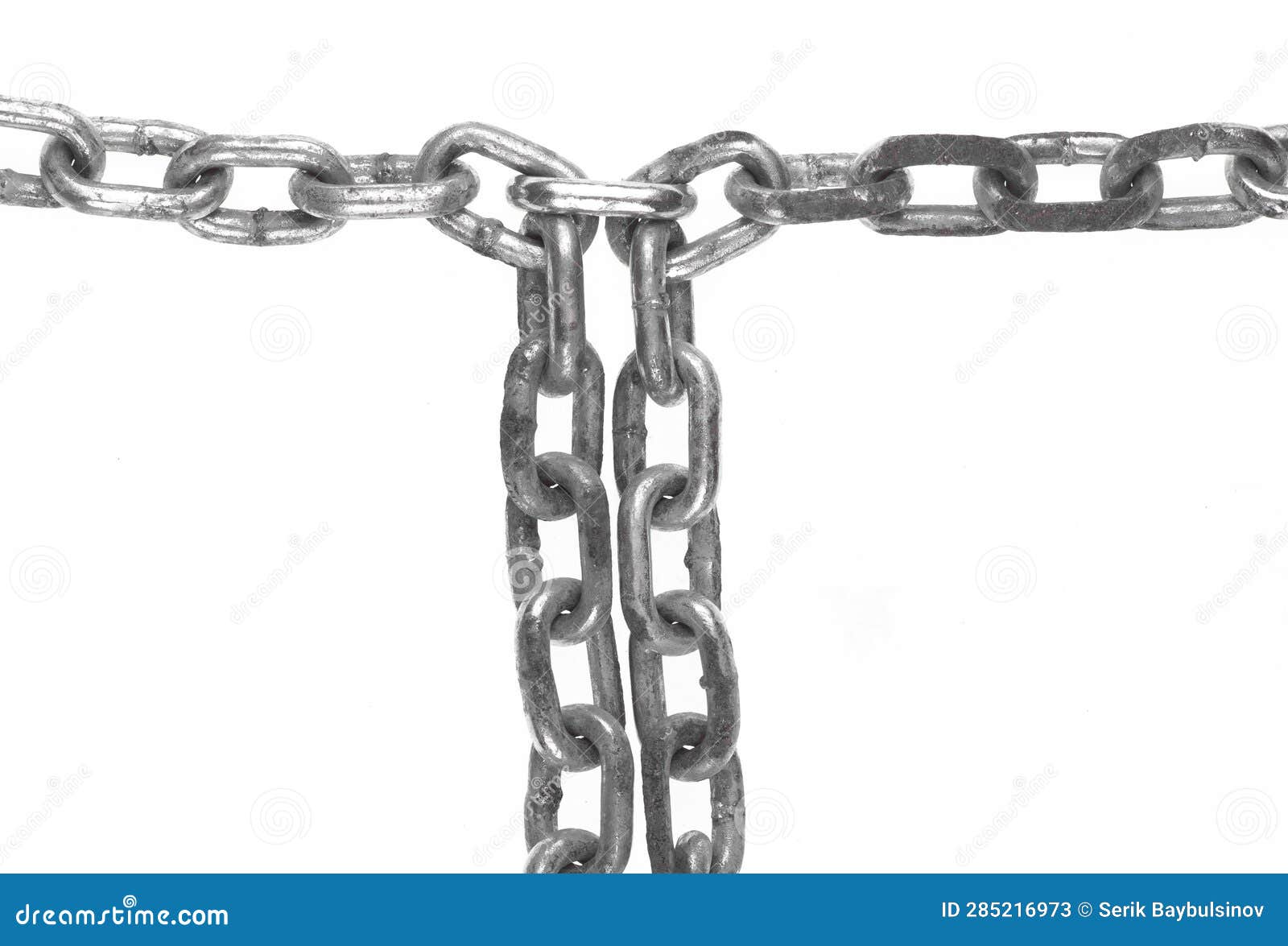 Broken Link in Chain Isolated on White Stock Image - Image of weakness ...