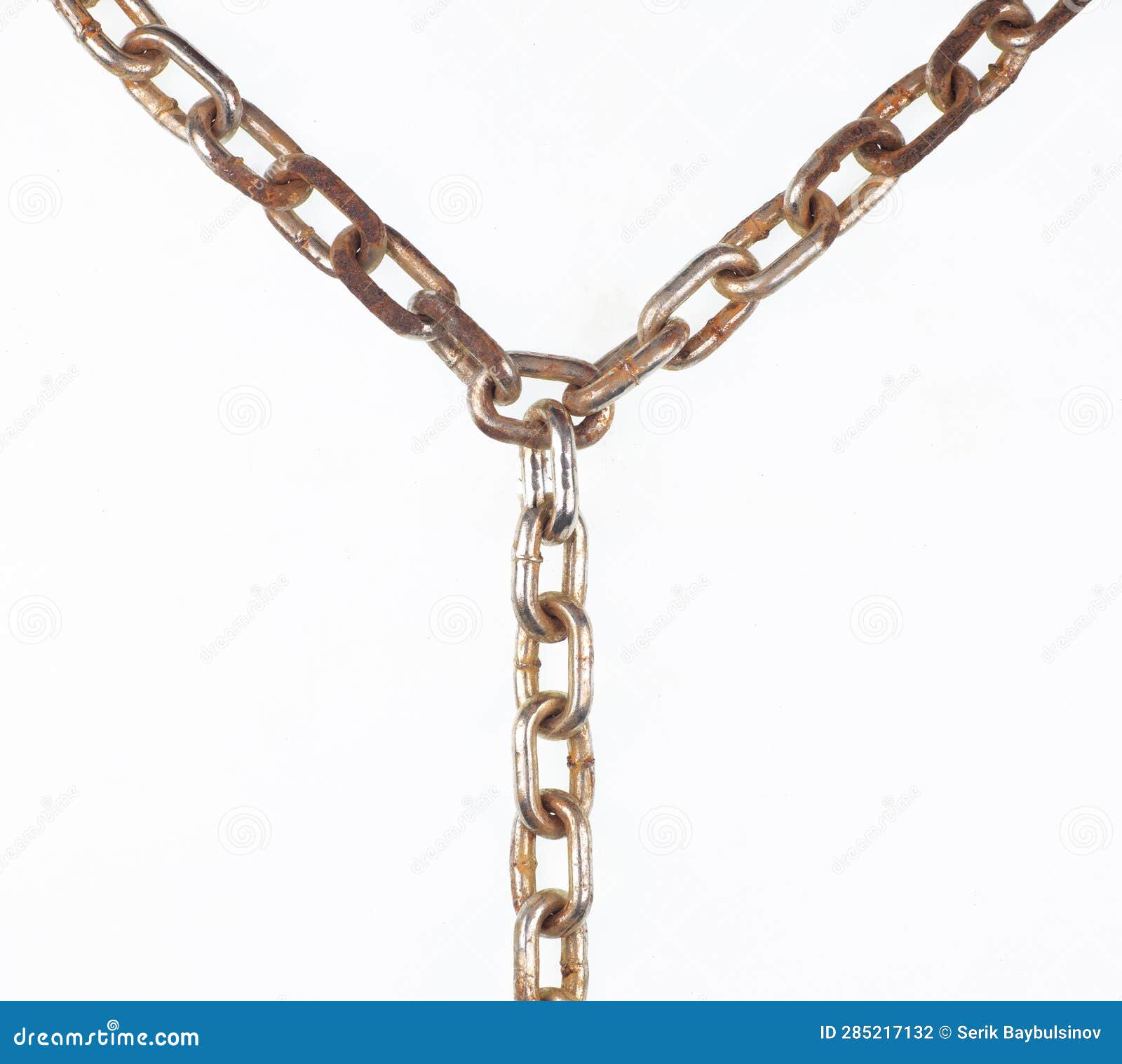 Broken Link in Chain Isolated on White Stock Photo - Image of chain ...