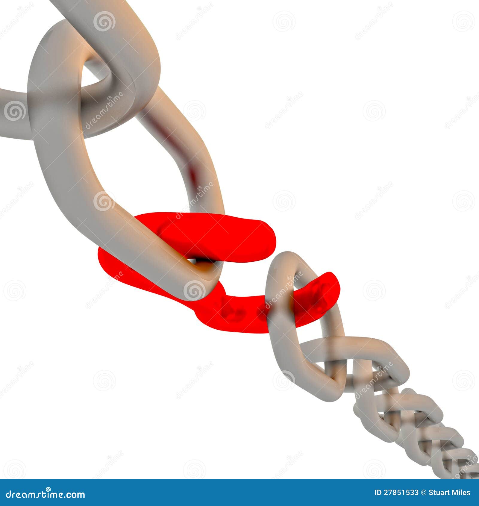 Broken Link Shows Insecurity and Disconnection Stock Illustration ...