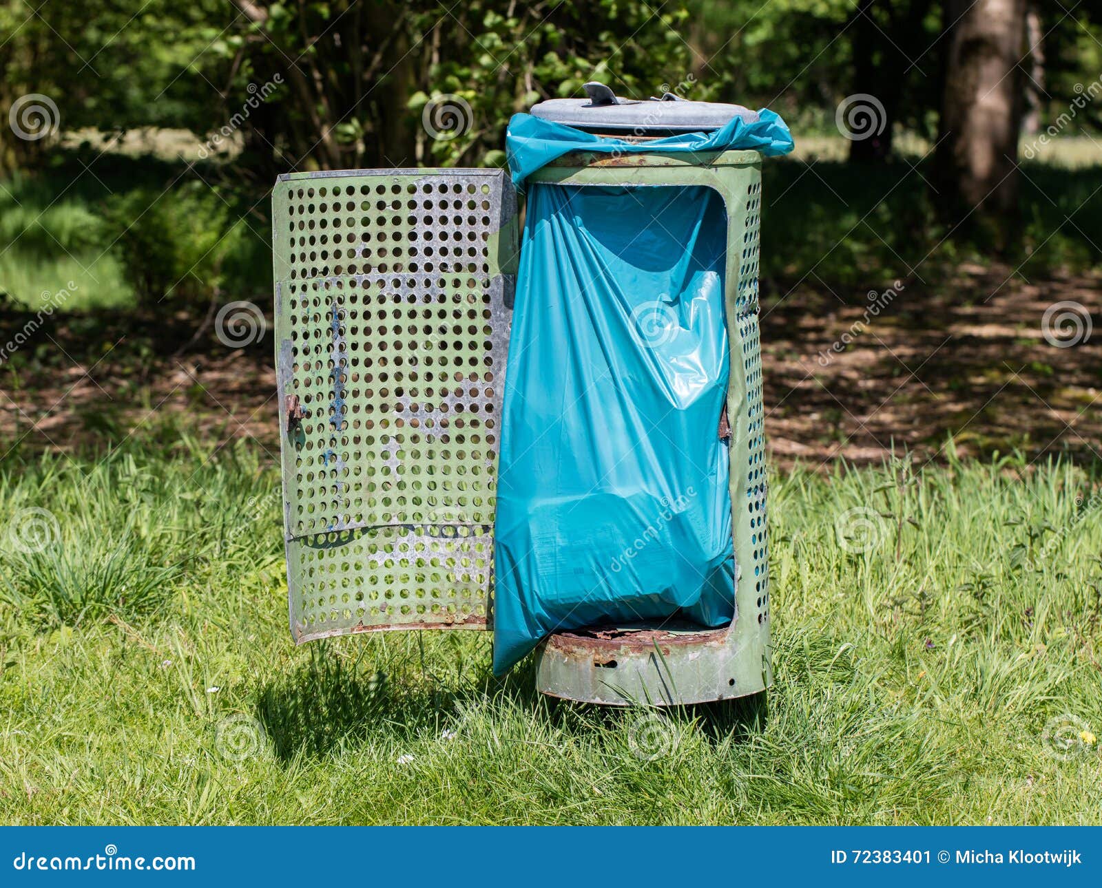 Broken Litter Bin in the Park Stock Image - Image of collector ...