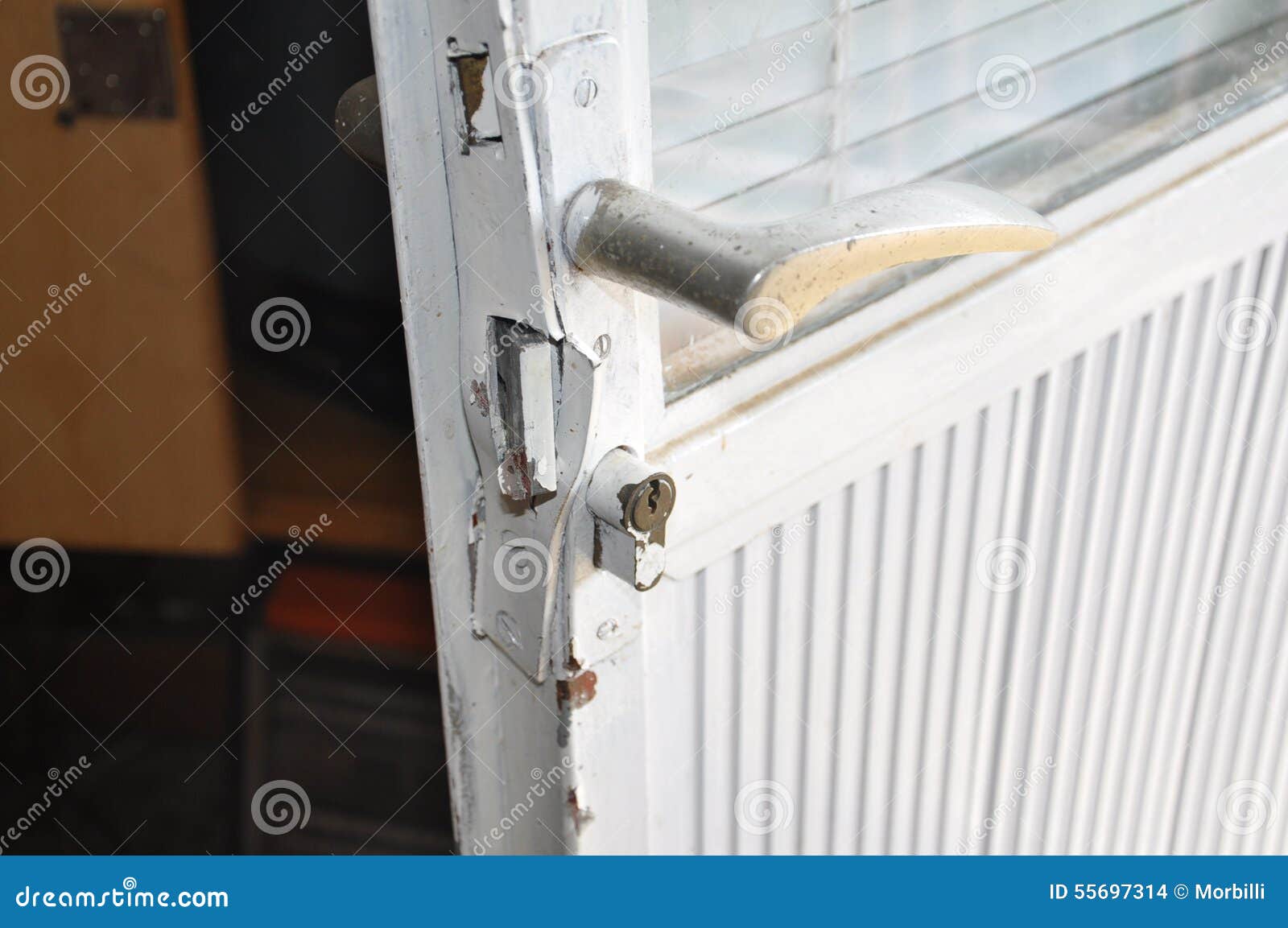 Broken lock stock photo. Image of door, white, metal - 55697314
