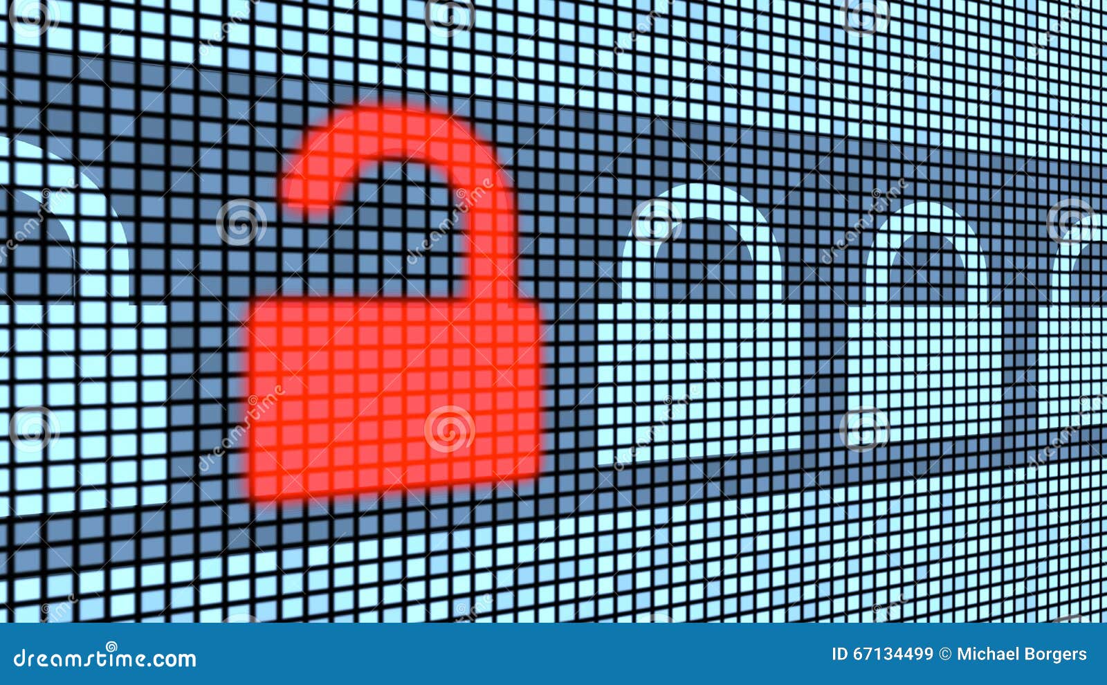 Broken Lock Security Concept Stock Illustration - Illustration of data ...