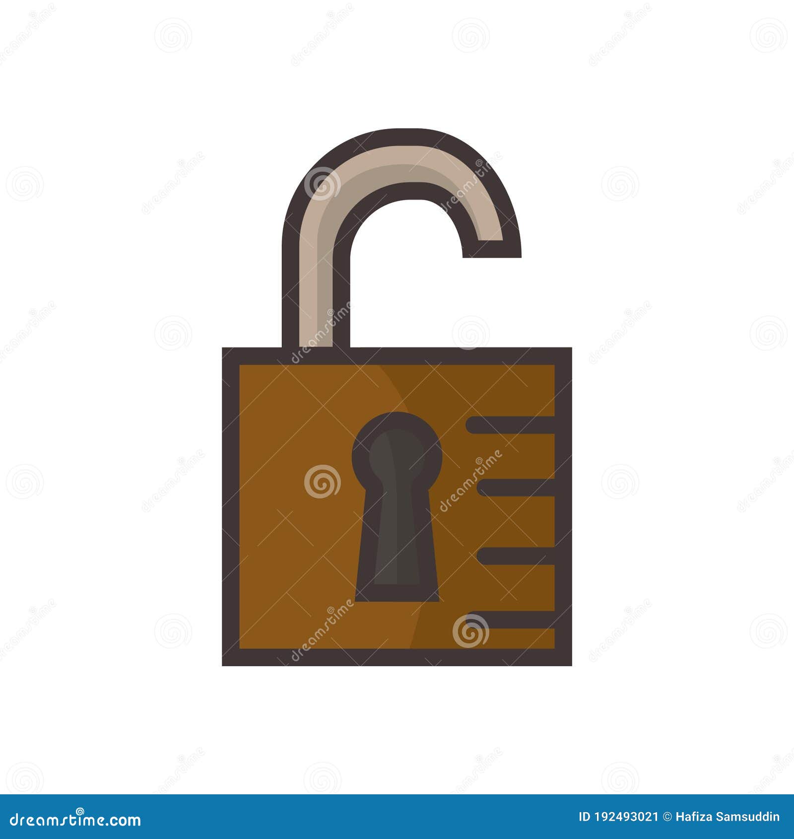 Broken Lock. Vector Illustration Decorative Design Stock Vector ...