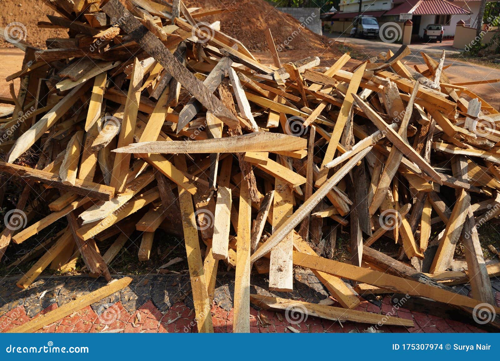 Broken Long Chunks of Tree Trunk. Close Up Broken Pieces of Wood. Pine ...