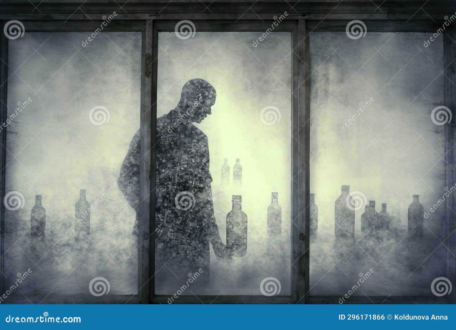 A Man with Bottles As a Symbol of Alcoholism Created with Generative AI ...