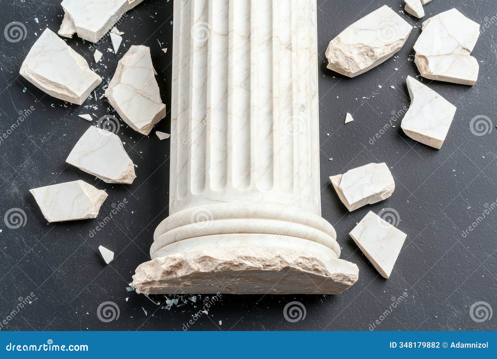Broken Marble Pillars And Stone Column Ruins As Ancient Building ...